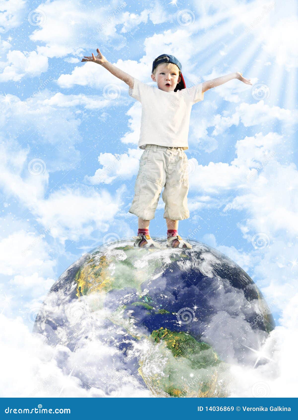 This is my world! stock image. Image of globe, clouds - 14036869