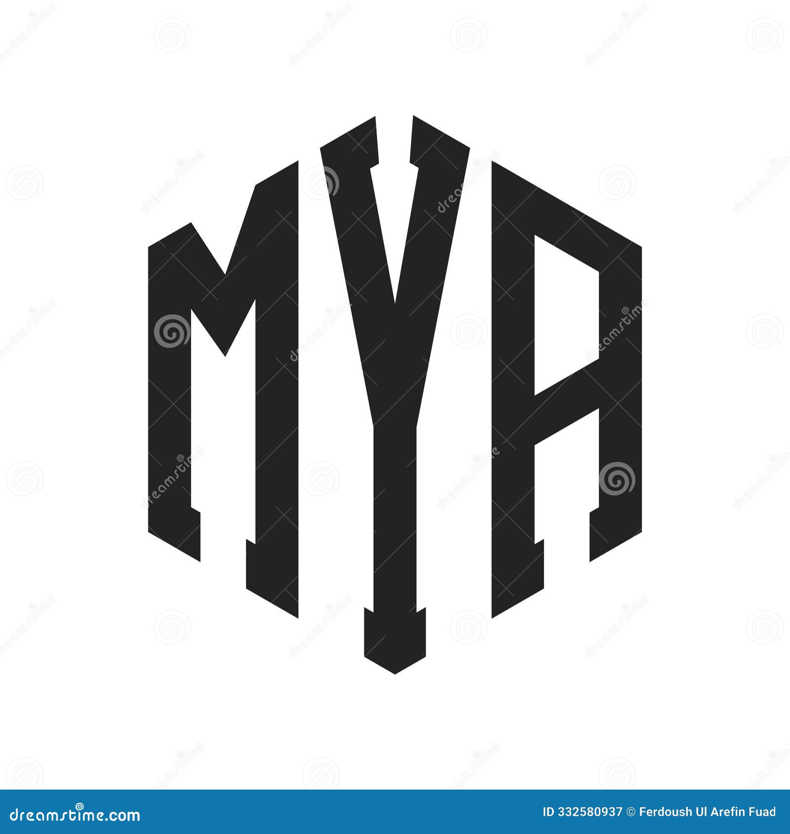 MYA Logo Design. Initial Letter MYA Monogram Logo Using Hexagon Shape ...