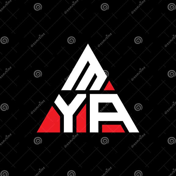 MYA Triangle Letter Logo Design with Triangle Shape. MYA Triangle Logo ...