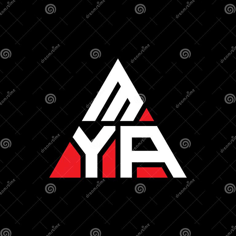 MYA Triangle Letter Logo Design with Triangle Shape. MYA Triangle Logo ...