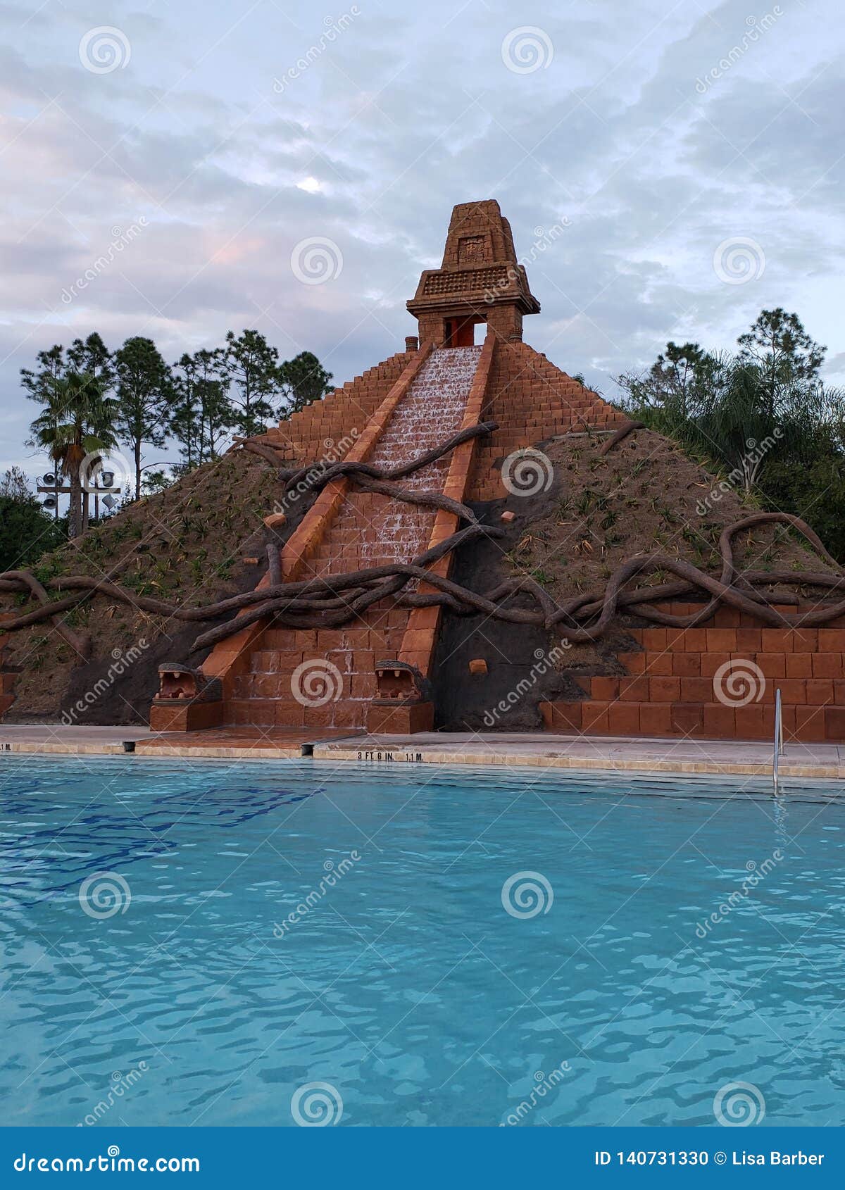 Myan pyramid pool stock photo. Image of features, pool - 140731330