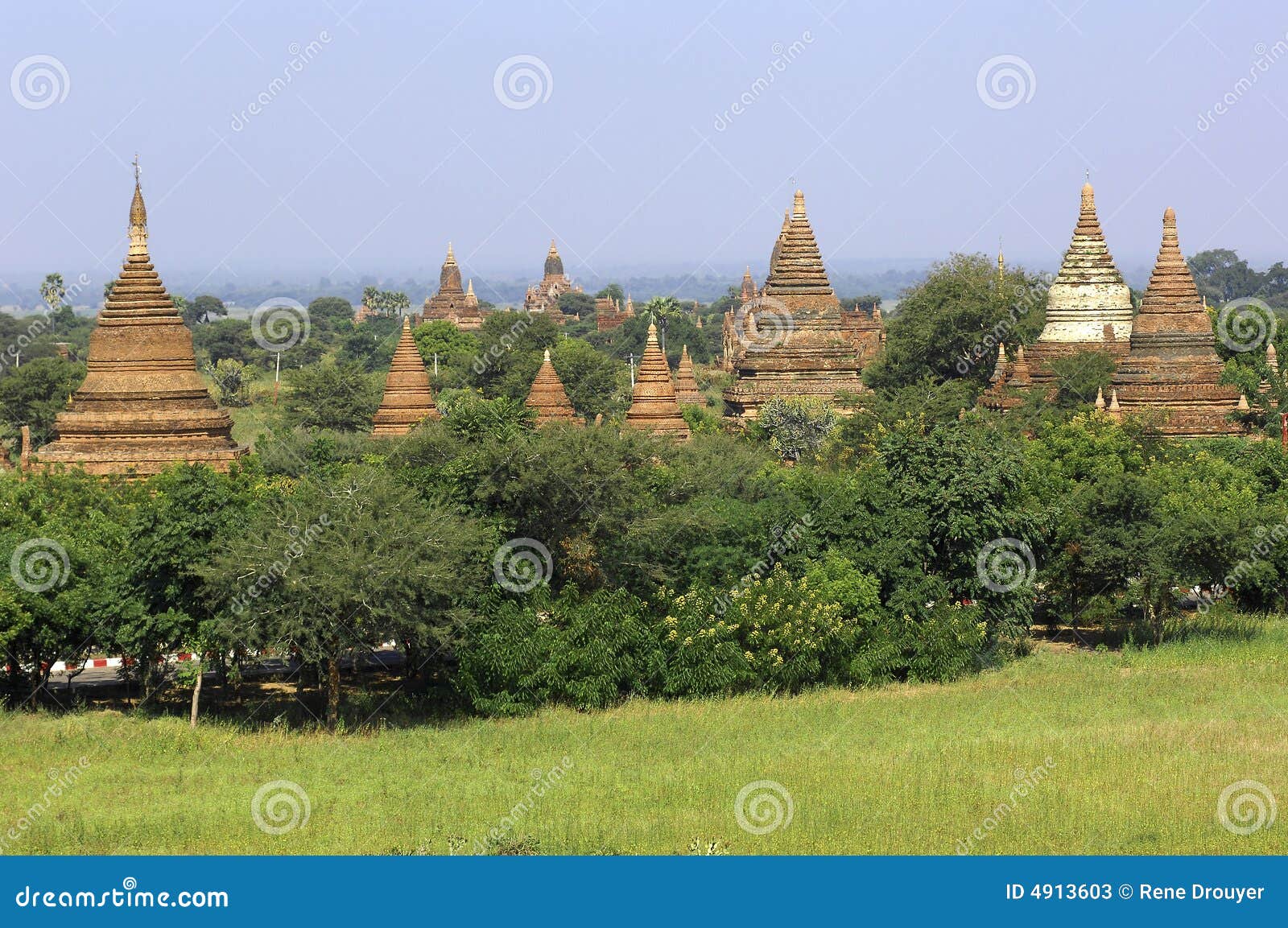 Myanmar, Bagan: General Panorama Stock Image - Image of gold, place ...