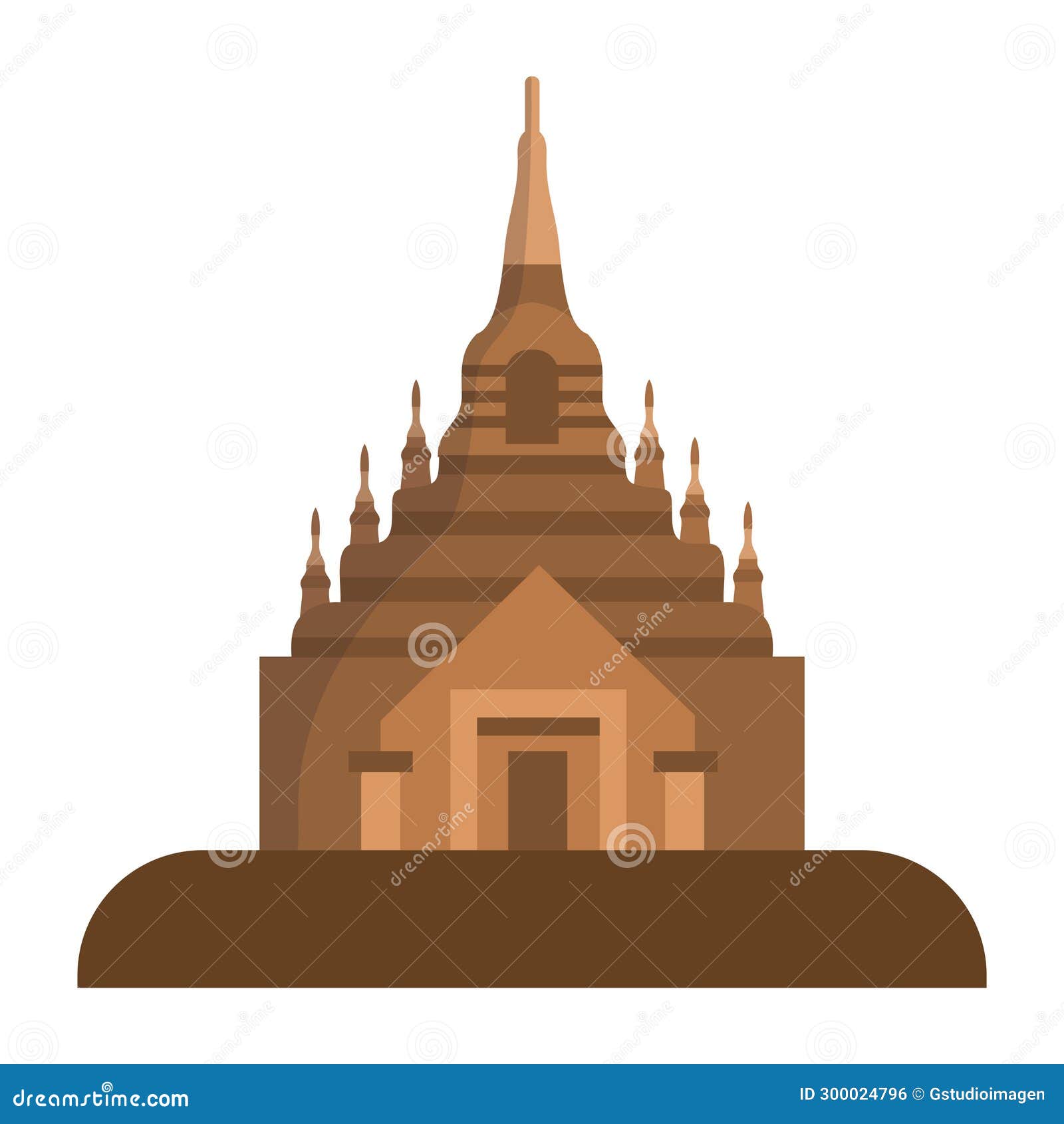 Myanmar bagan temple stock vector. Illustration of pagoda - 300024796
