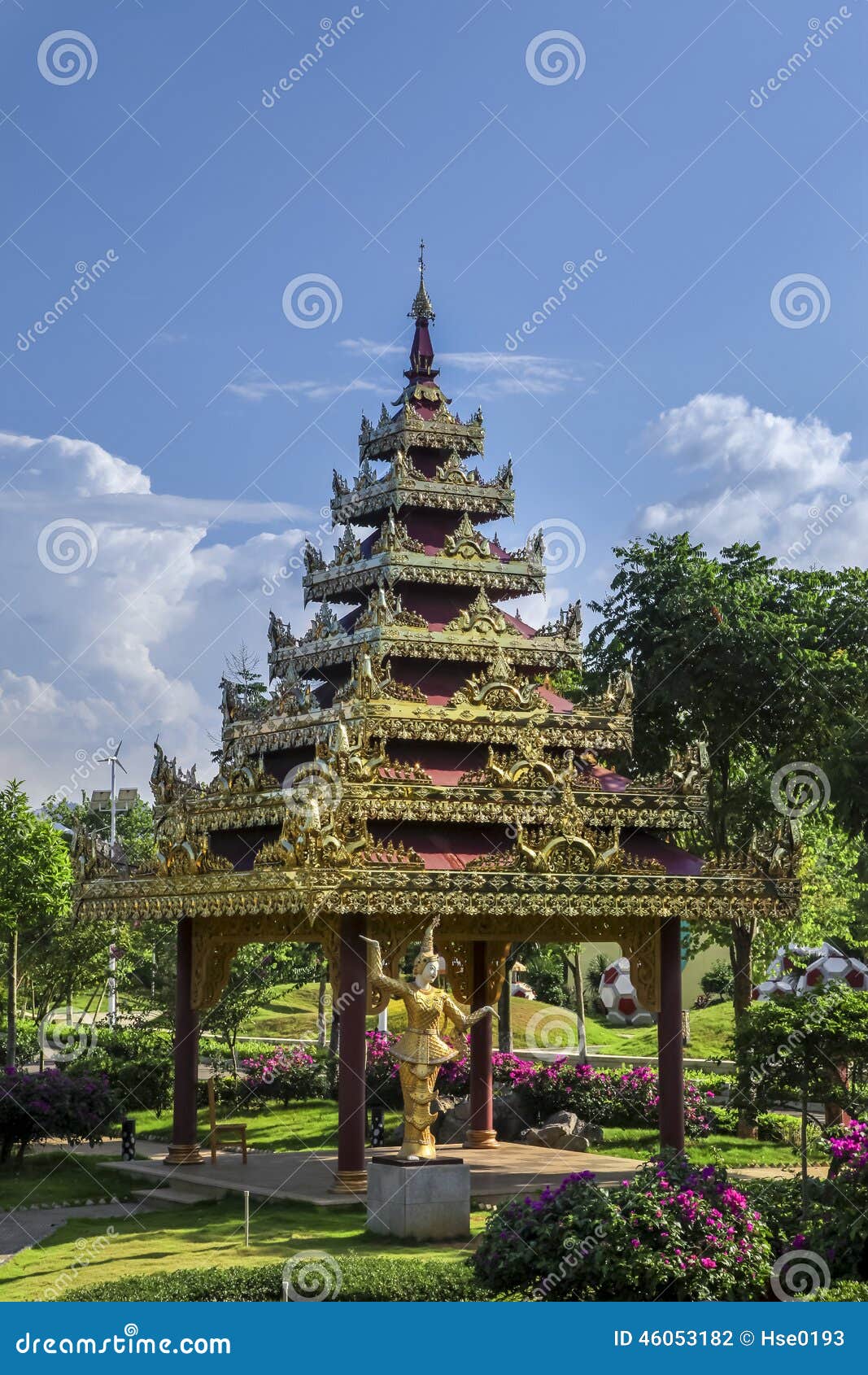 Myanmar building stock photo. Image of pavilion, spire - 46053182