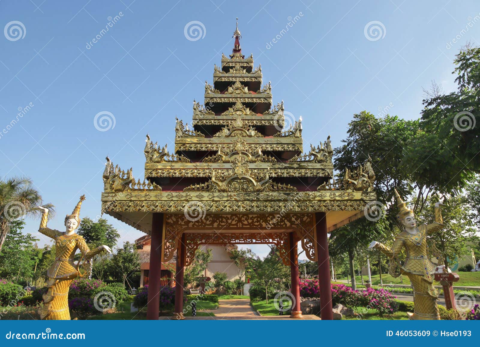 Myanmar building stock image. Image of myanmar, gate - 46053609