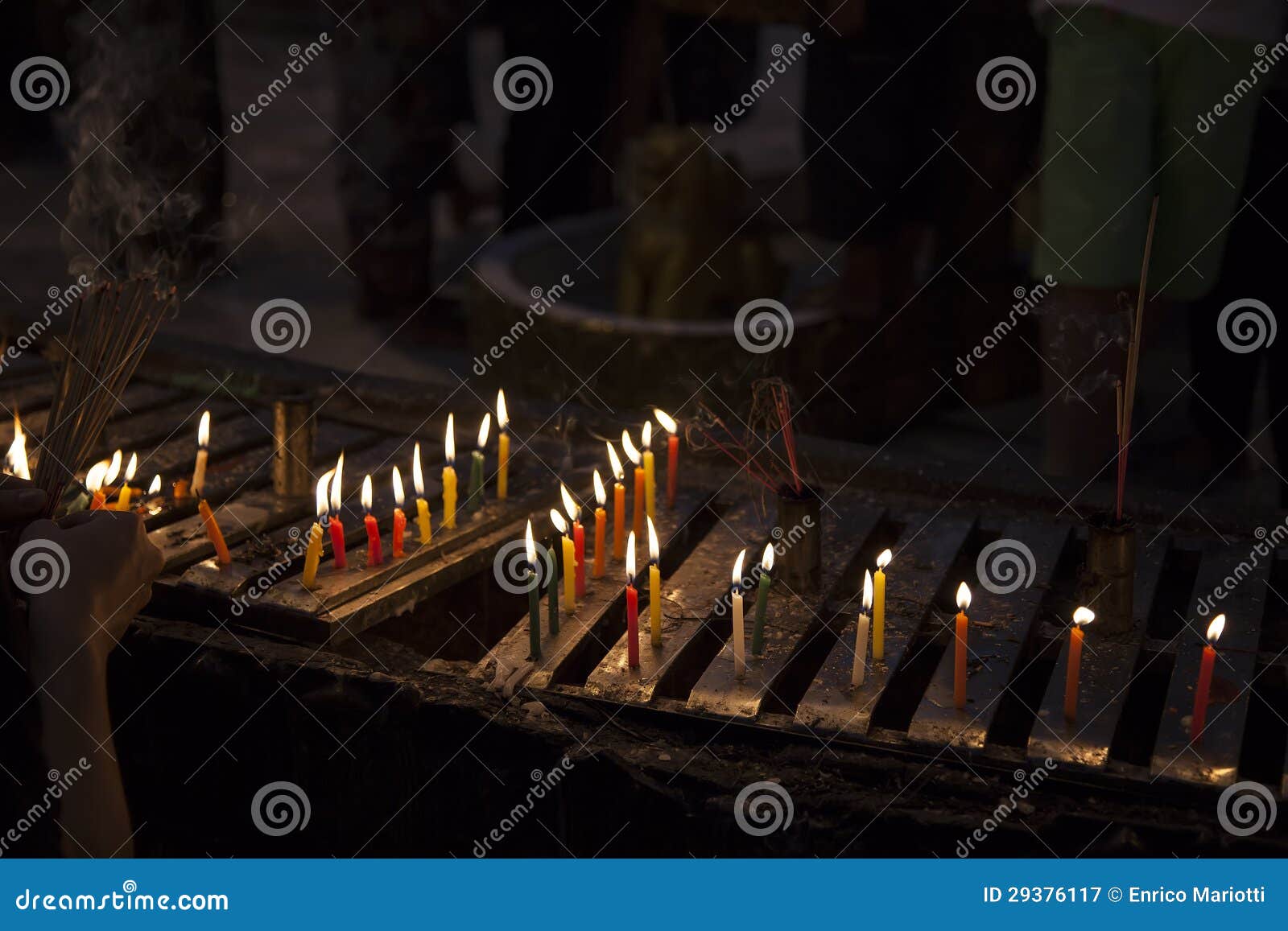 Myanmar, Candles in the Temple Stock Image - Image of monastery ...