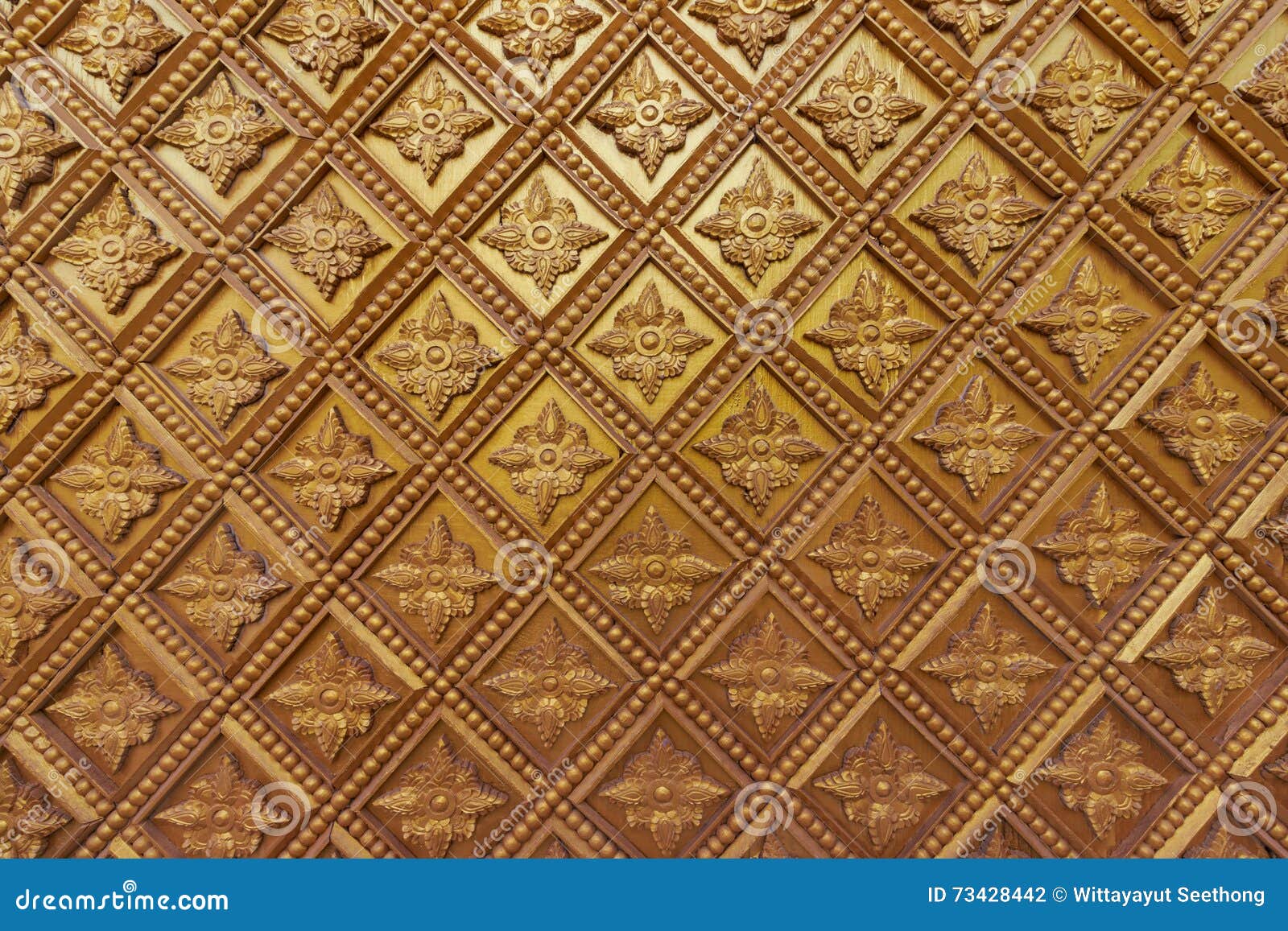 Myanmar Carving on Golden Wall. Stock Photo - Image of decorative ...