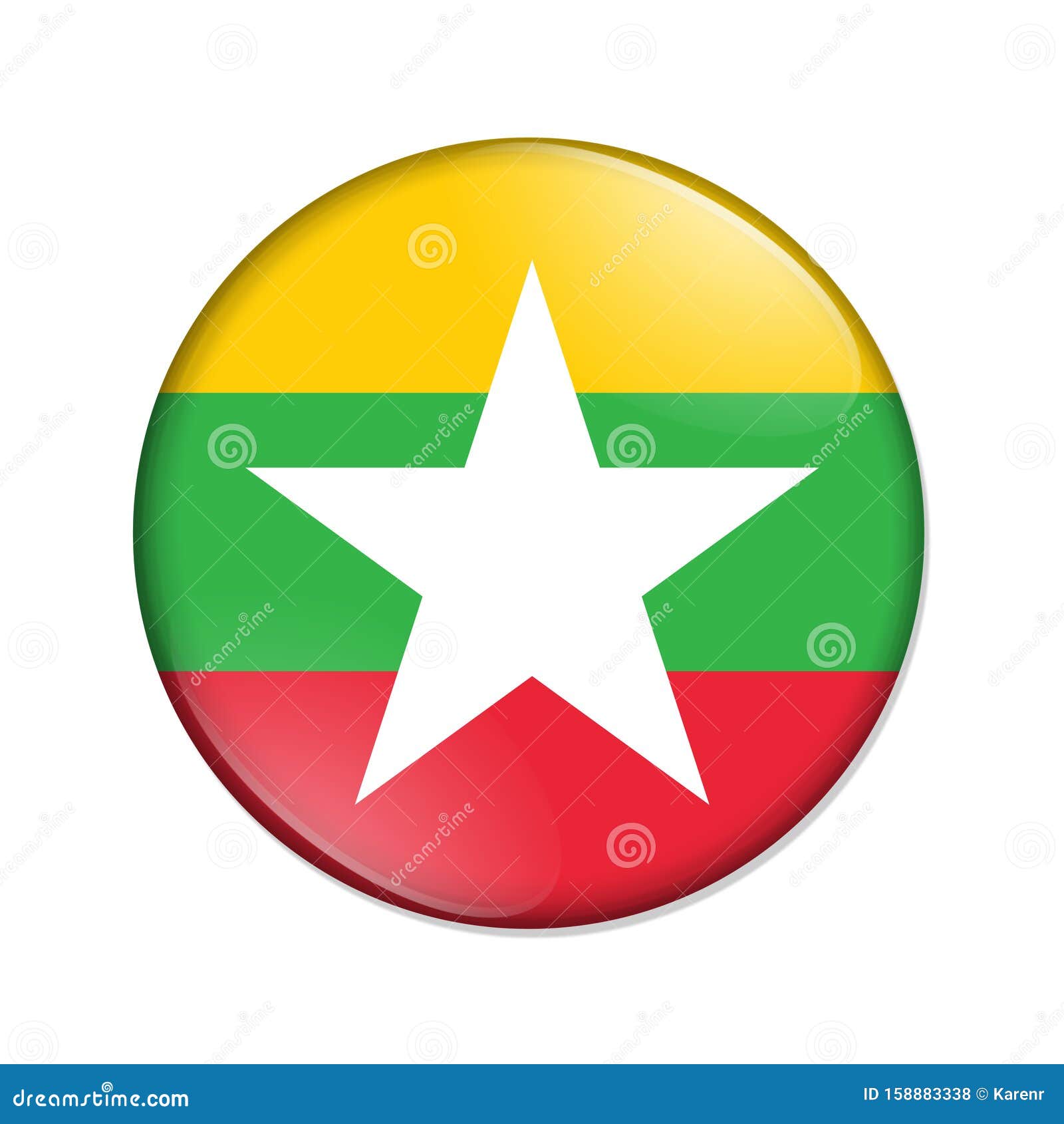 Myanmar Country Flag Badge Button Stock Illustration - Illustration of ...