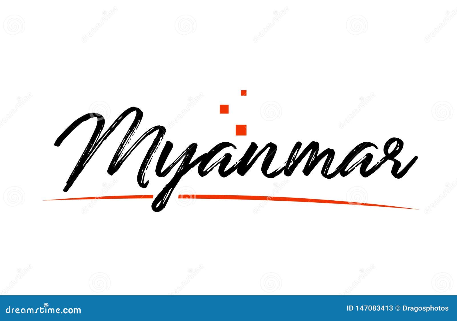 Myanmar Country Typography Word Text for Logo Icon Design Stock ...