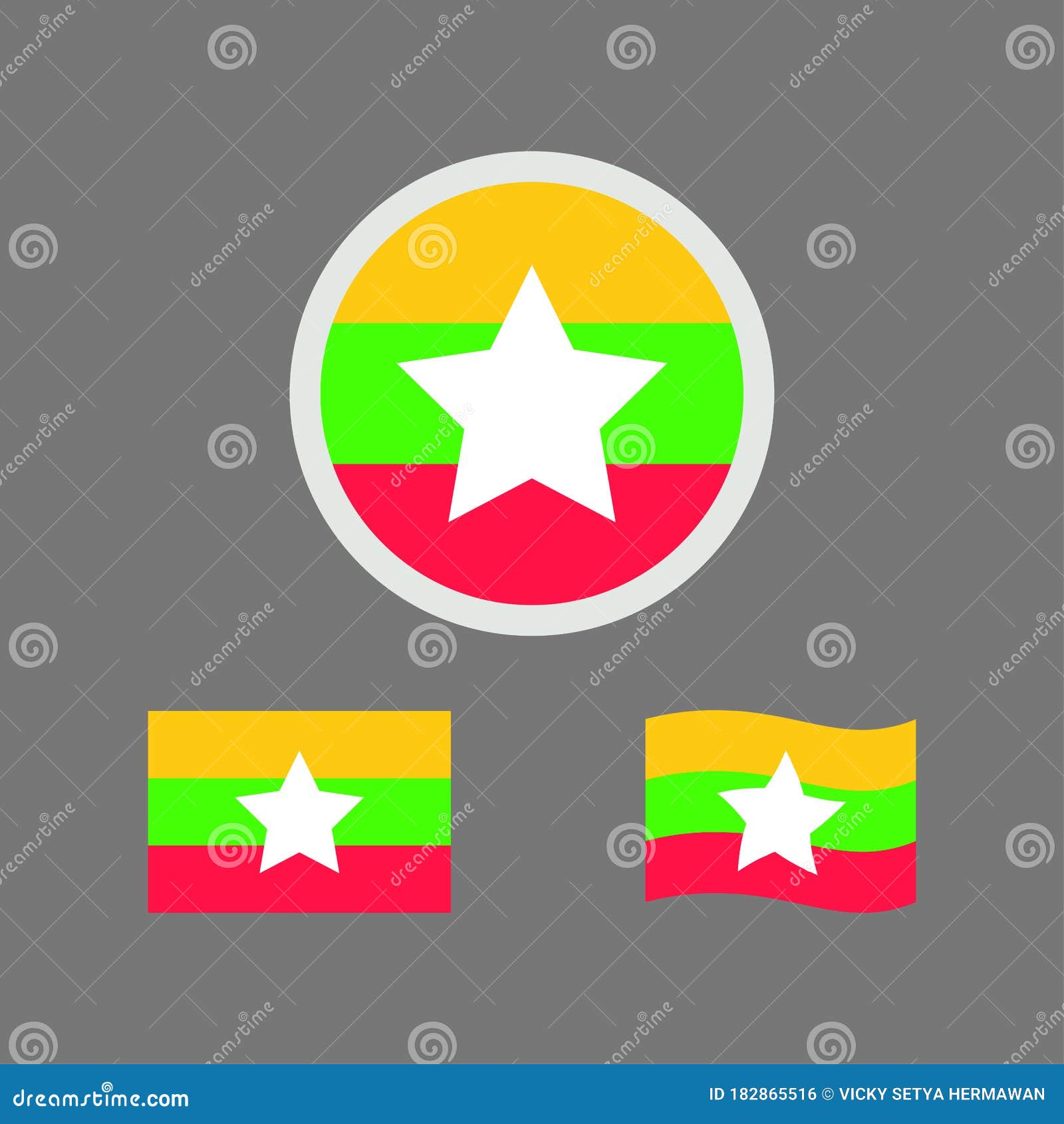 Myanmar Flag Sparkling Badge Vector Illustration | CartoonDealer.com ...