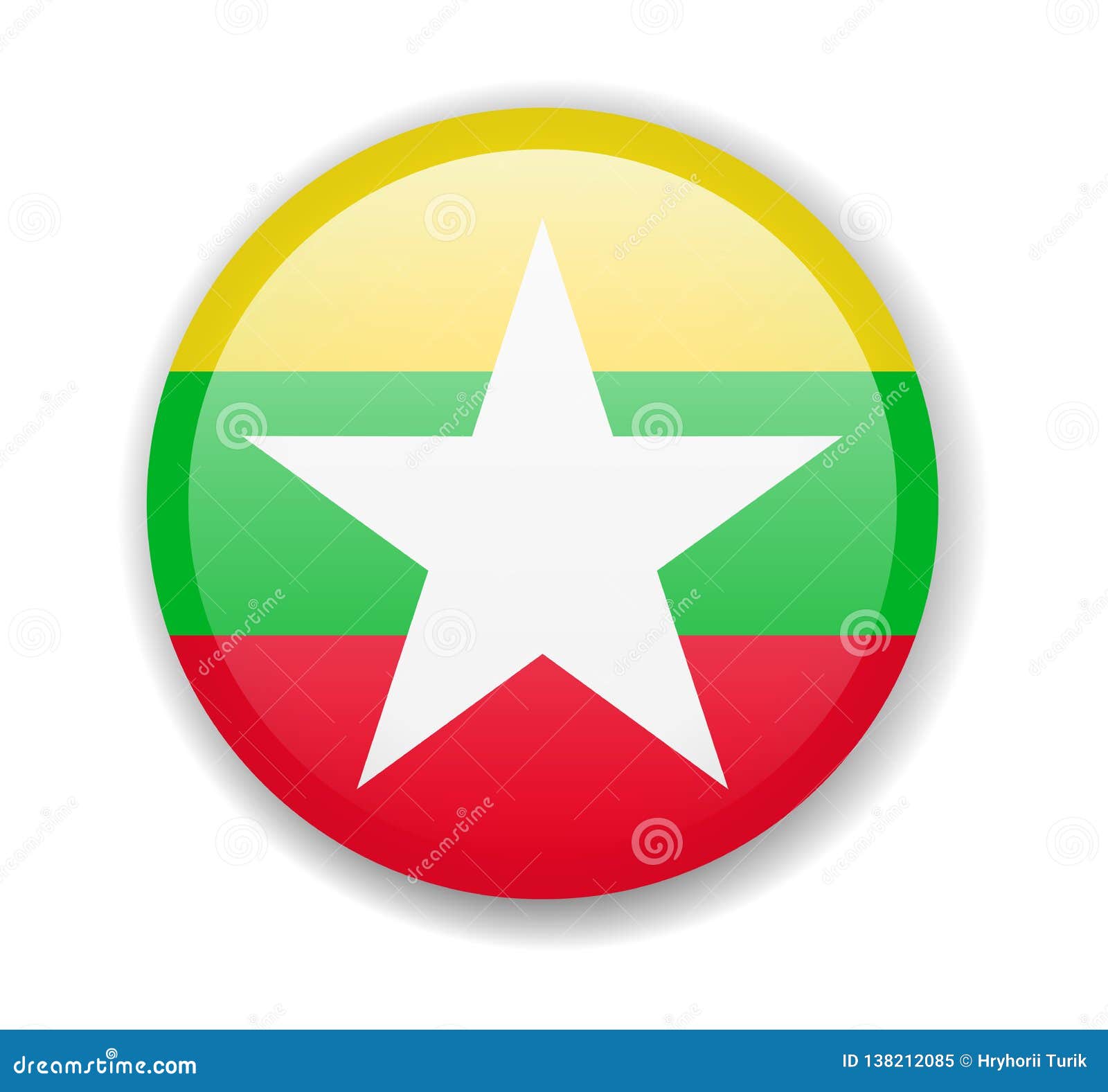 Myanmar Flag Round Bright Icon on a White Background Stock Vector ...