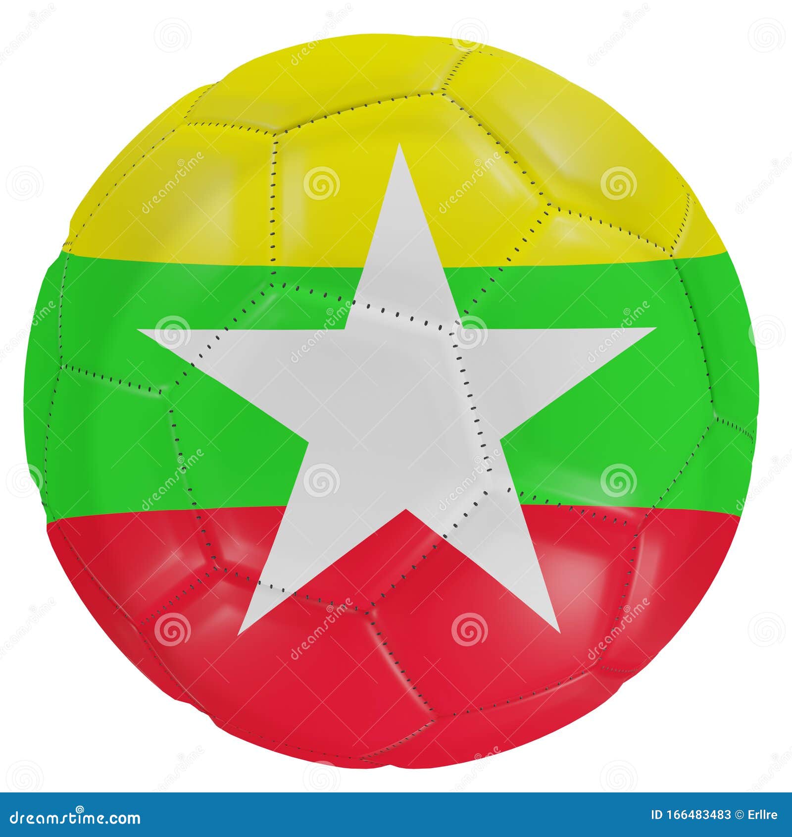 Myanmar Flag on a Soccer Ball Stock Illustration - Illustration of ...