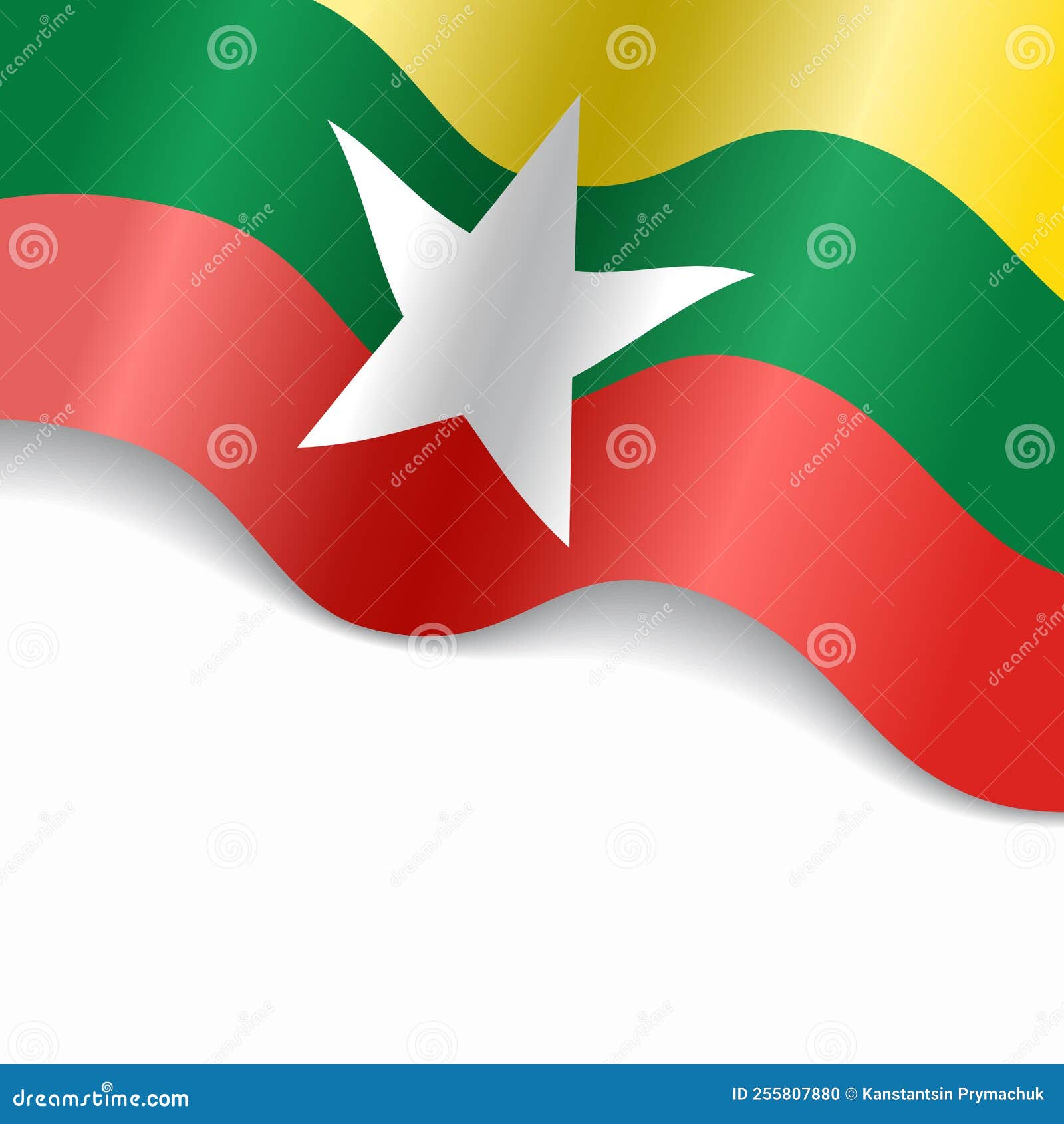 Myanmar Flag Wavy Abstract Background. Vector Illustration. Stock ...