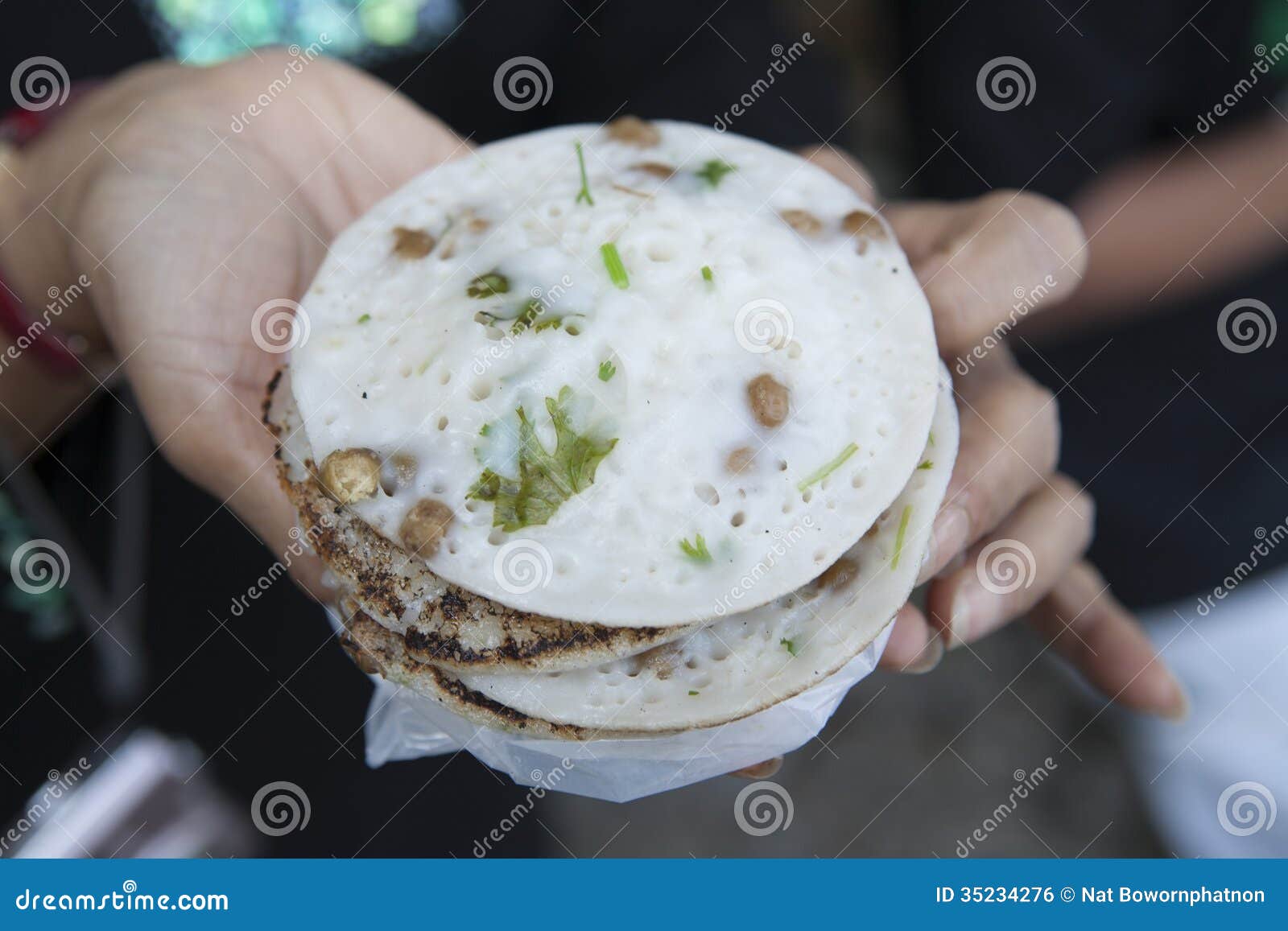Myanmar fried cake in hand stock photo. Image of soybeans - 35234276