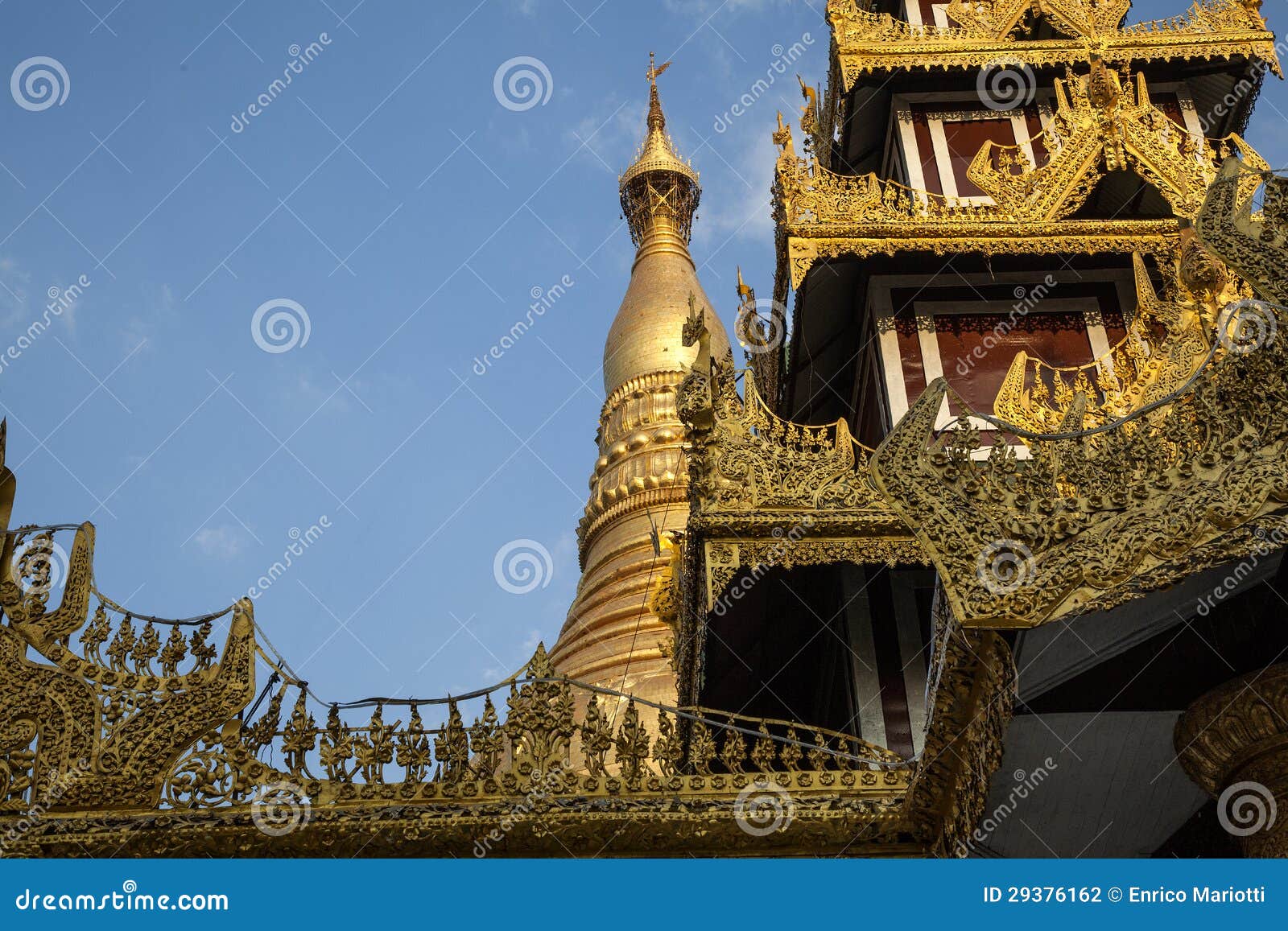Myanmar Golden Temple stock photo. Image of myanmar, pagoda - 29376162