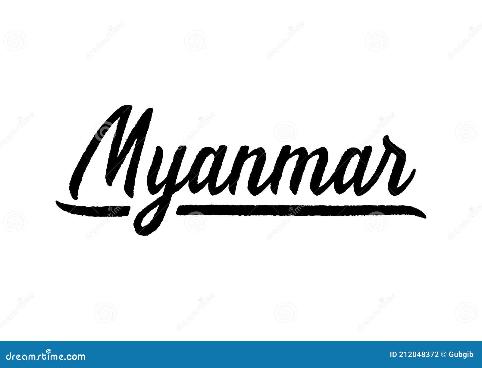 Myanmar Hand Lettering on White Background Stock Vector - Illustration ...