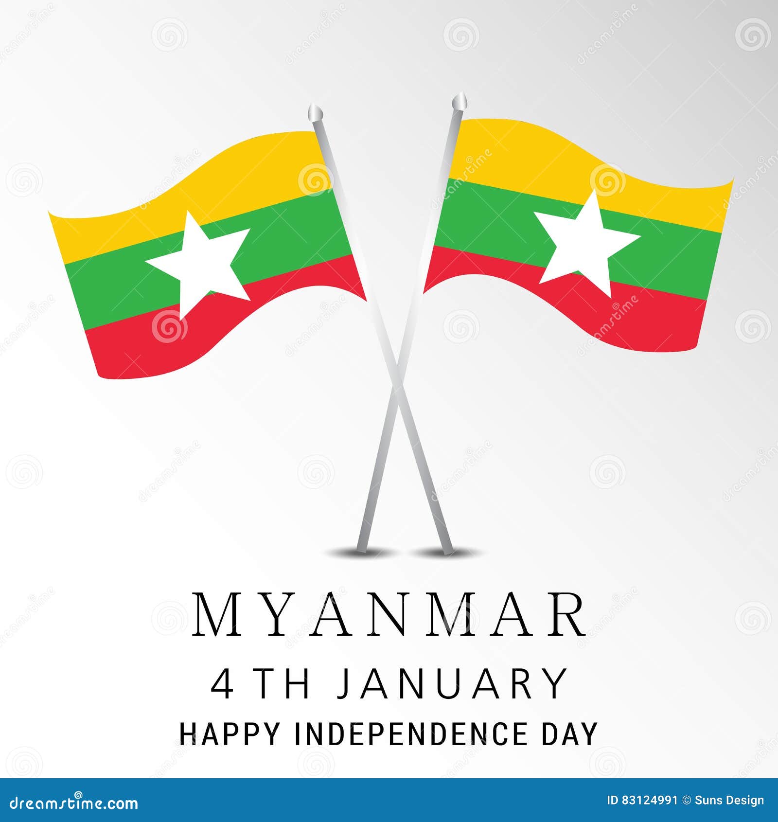 Myanmar Independence Day. stock illustration. Illustration of greeting ...