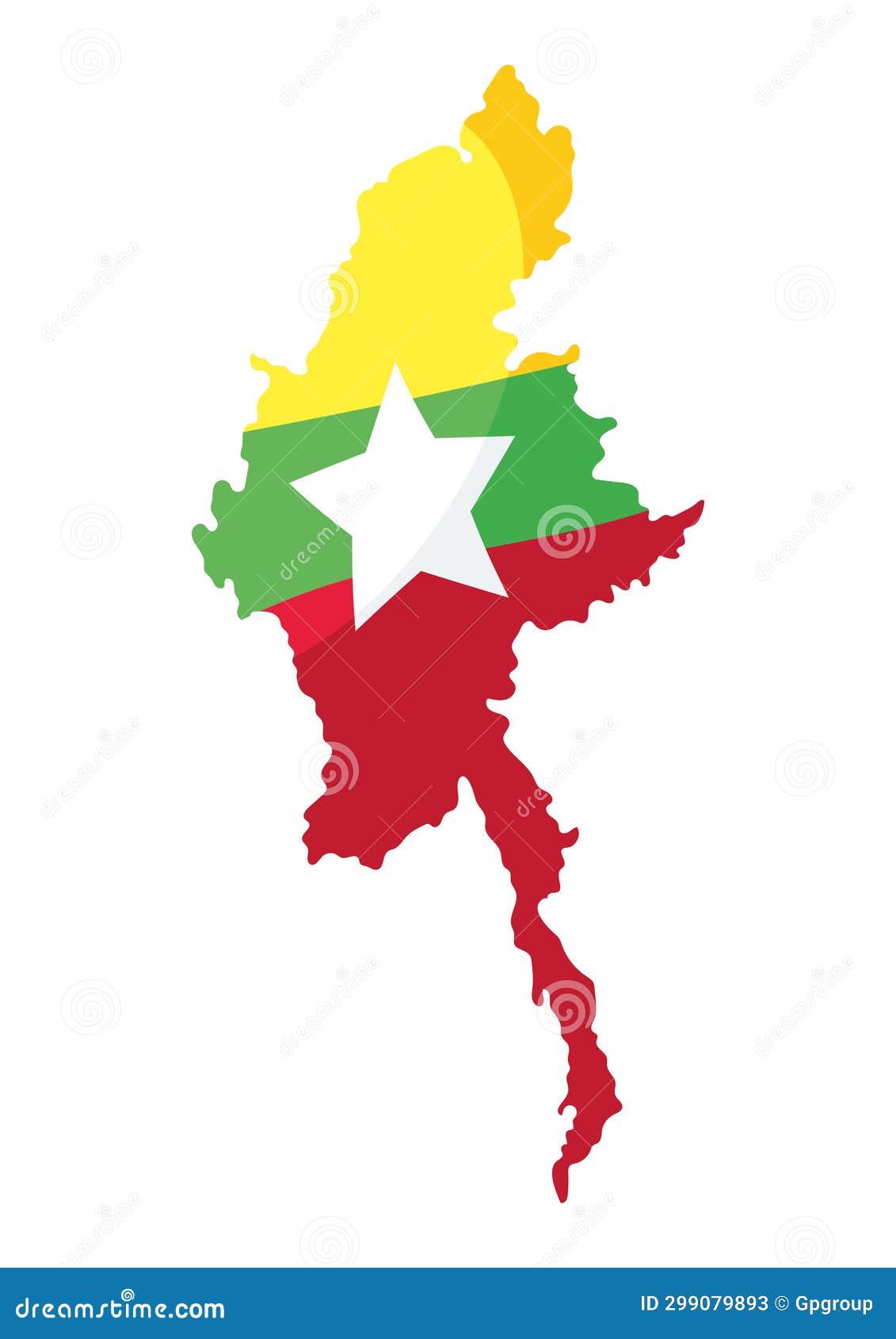 Myanmar Independence Day Map Stock Illustration - Illustration of asian ...