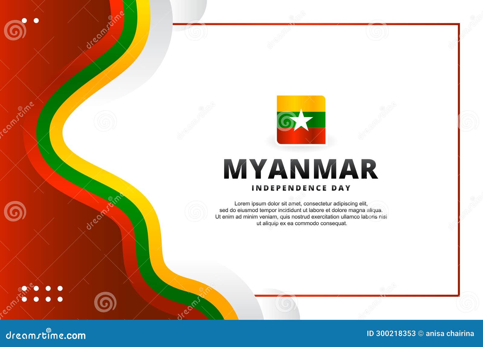 Myanmar Independence Day Vector Design Illustration Stock Illustration ...