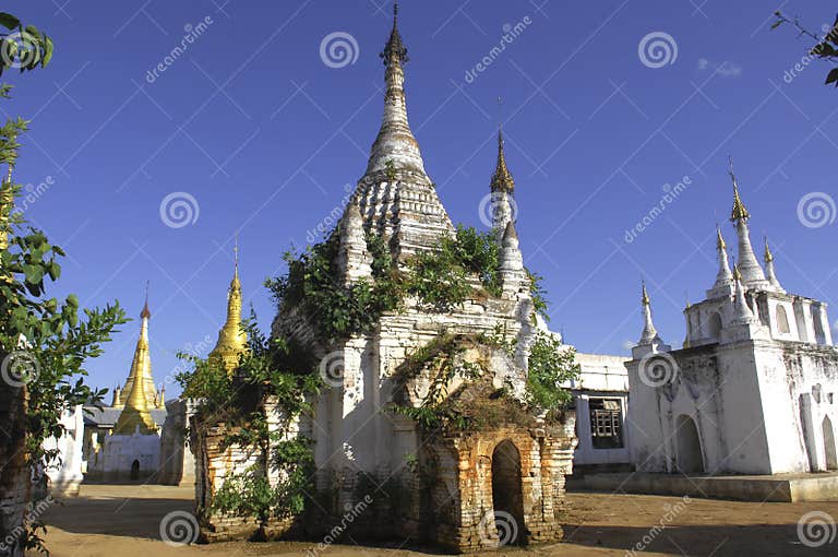 Myanmar Inle Lake stupas stock image. Image of holy, people - 4899219