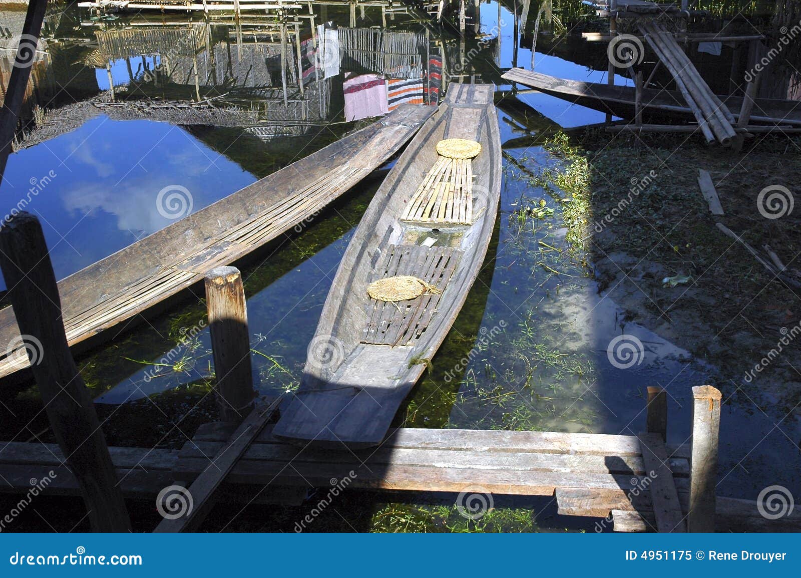 Myanmar, Inle See: Typisches Boot Stockbild - Bild von paddel, myanmar ...