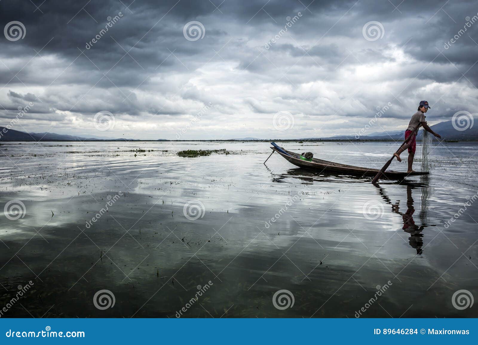 Myanmar - lago Inle imagen de archivo editorial. Imagen de pescador ...