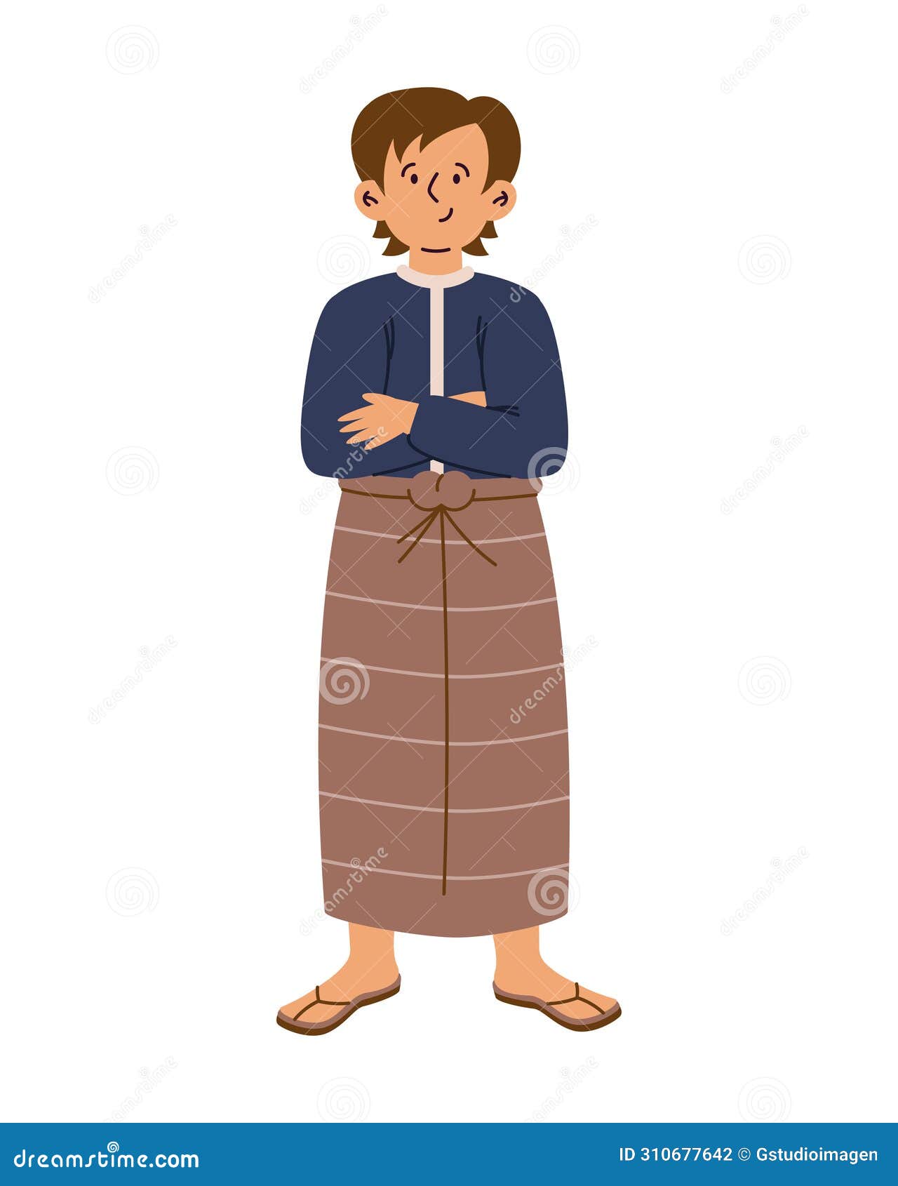 Myanmar man character stock vector. Illustration of myanmar - 310677642