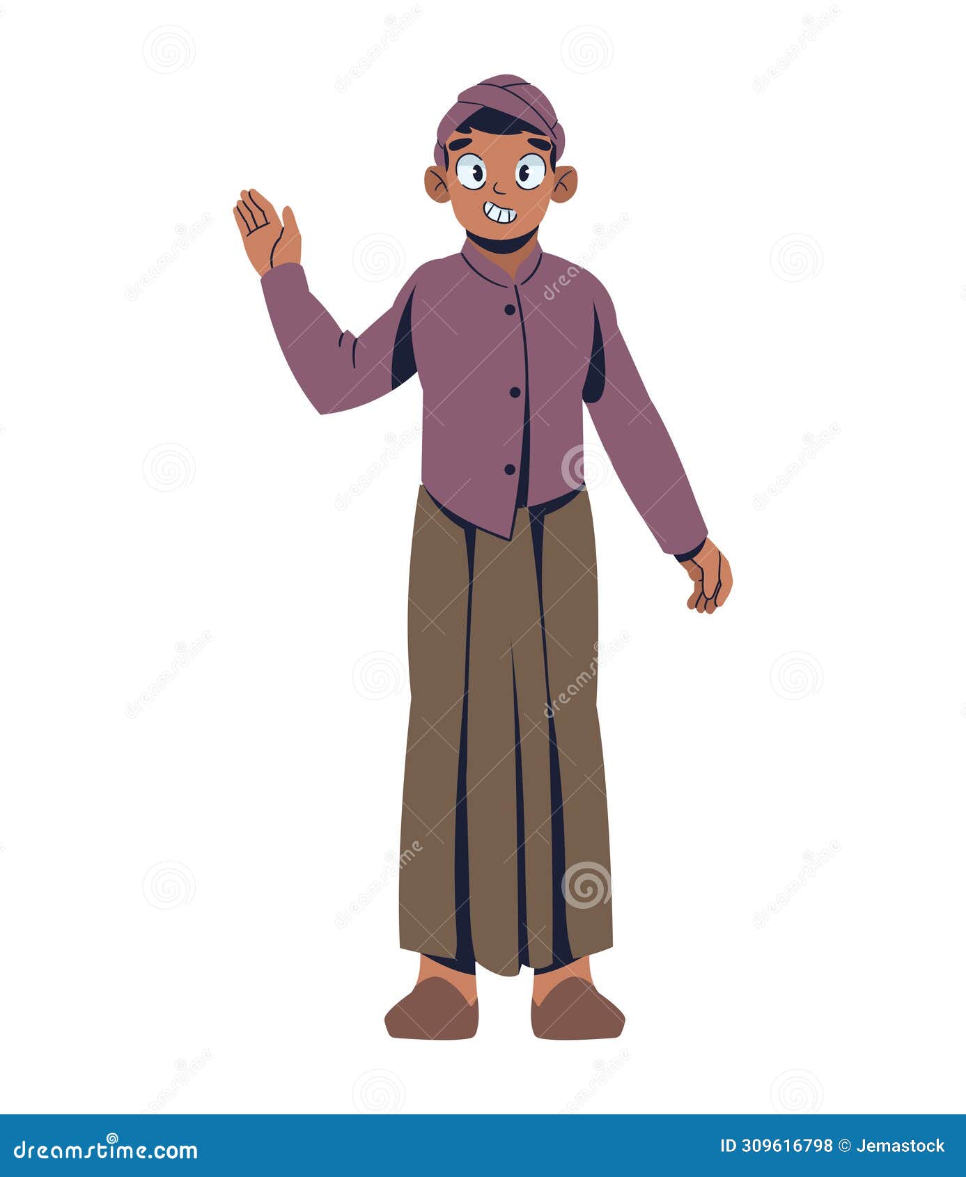 Myanmar man greeting stock vector. Illustration of asian - 309616798