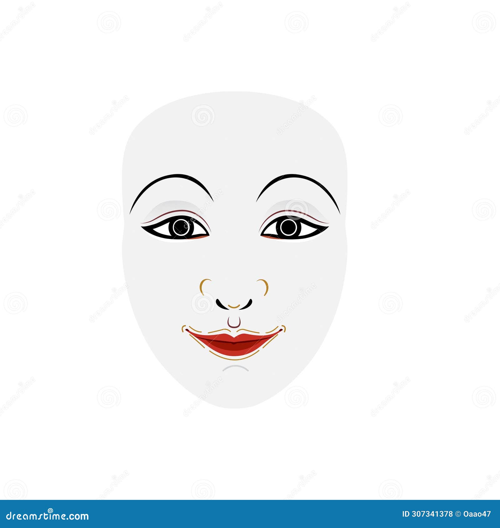 Man face myanmar mask stock vector. Illustration of portrait - 307341378