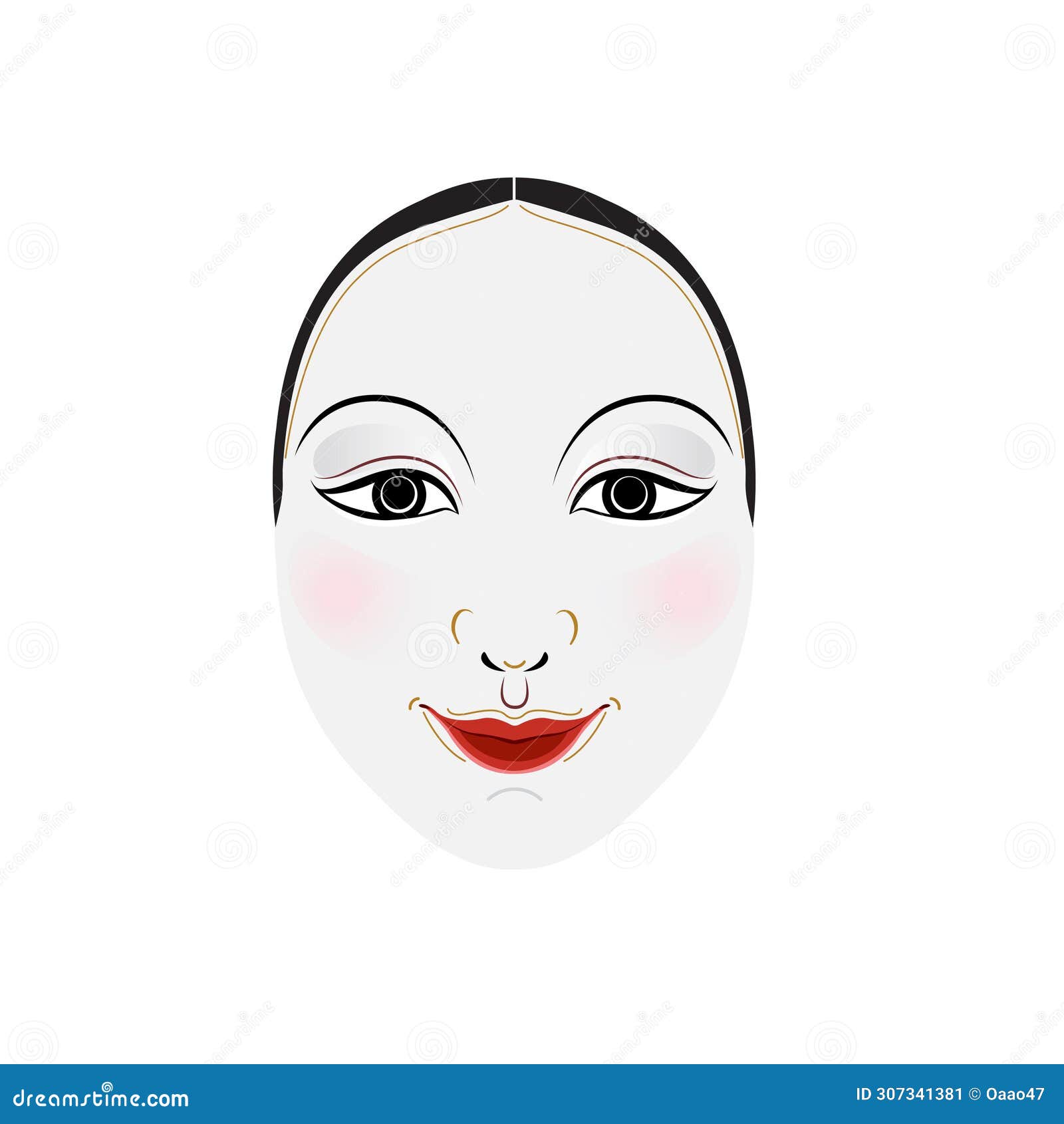 Woman face myanmar mask stock vector. Illustration of drama - 307341381