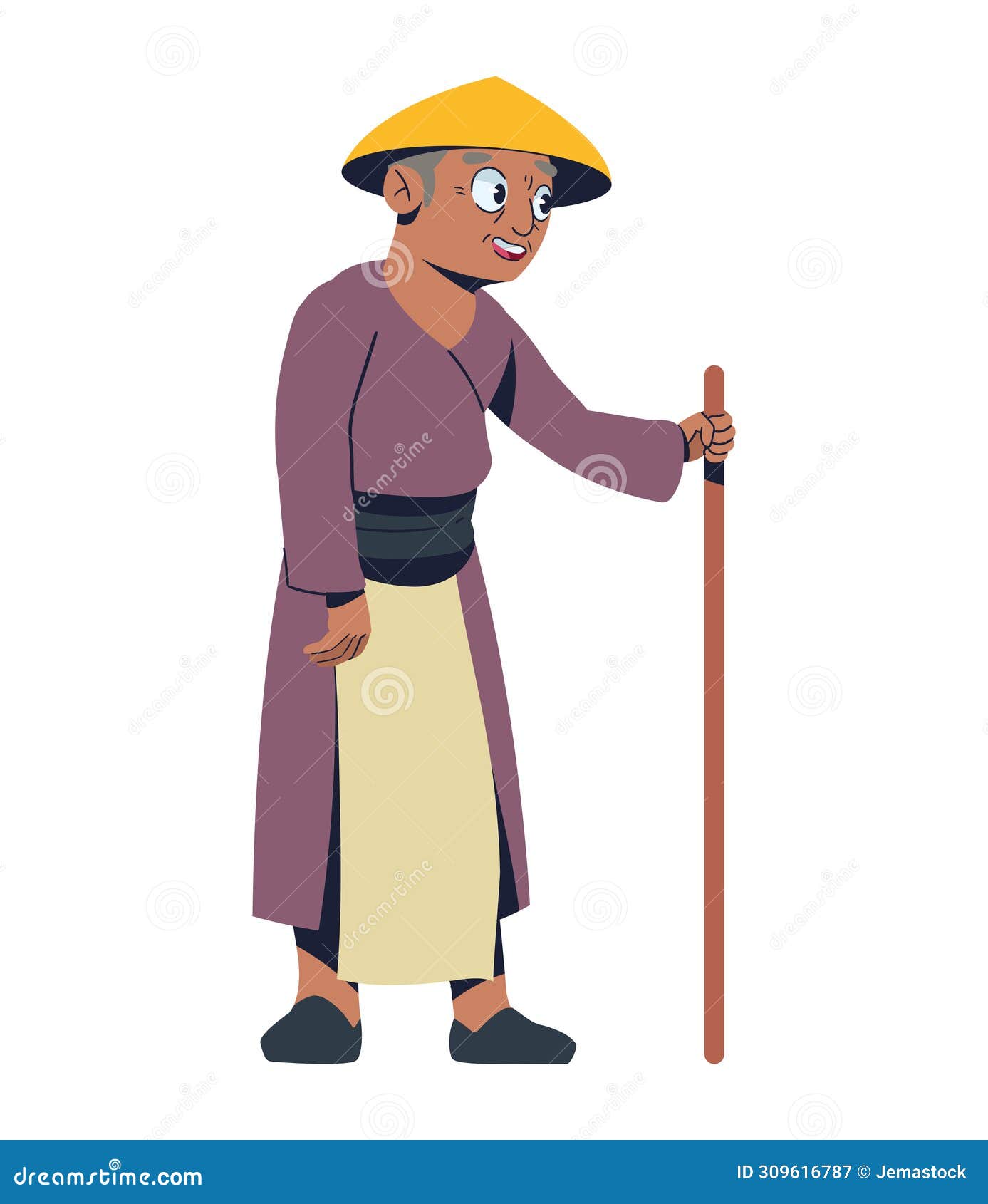 Myanmar old man stock vector. Illustration of senior - 309616787
