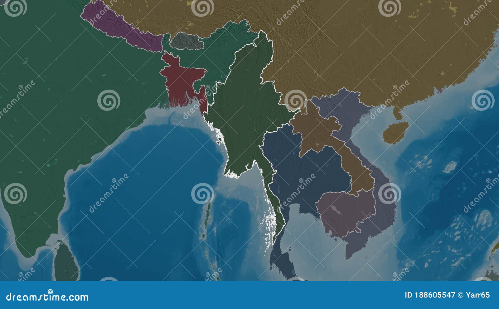 Myanmar - Overview. Administrative Stock Illustration - Illustration of ...