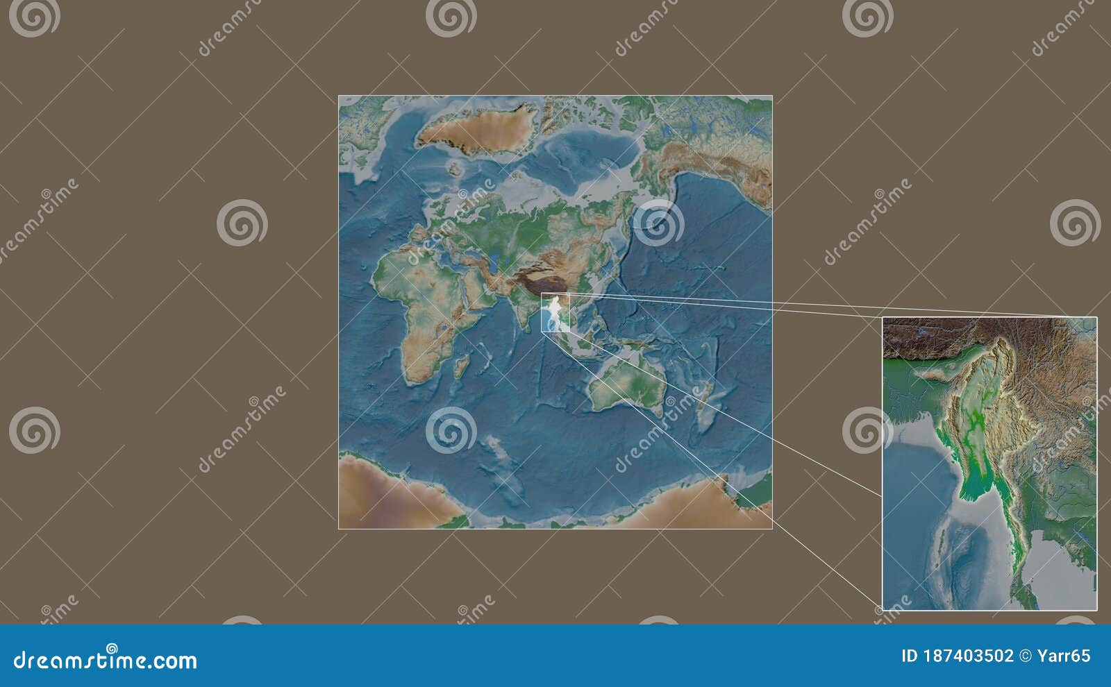 Myanmar - Physical. Area Extracted Stock Illustration - Illustration of ...