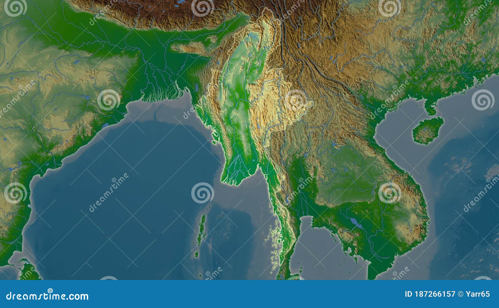 Myanmar - Physical. Composition Stock Illustration - Illustration of ...
