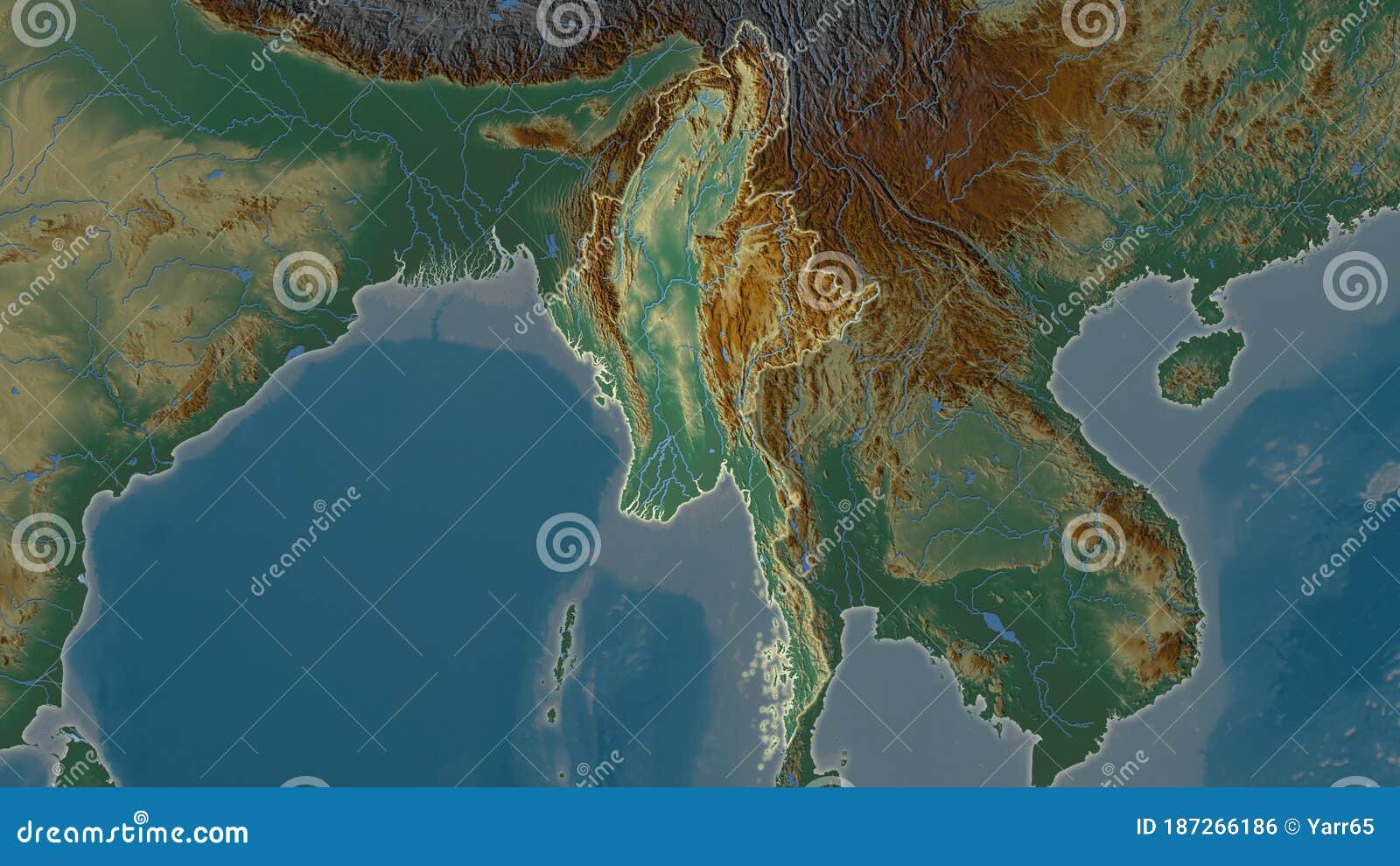 Myanmar - Relief. Composition Stock Illustration - Illustration of ...