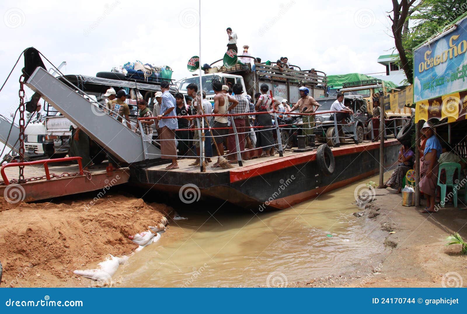 Myanmar River Life in Pakokku Editorial Stock Image - Image of burma ...