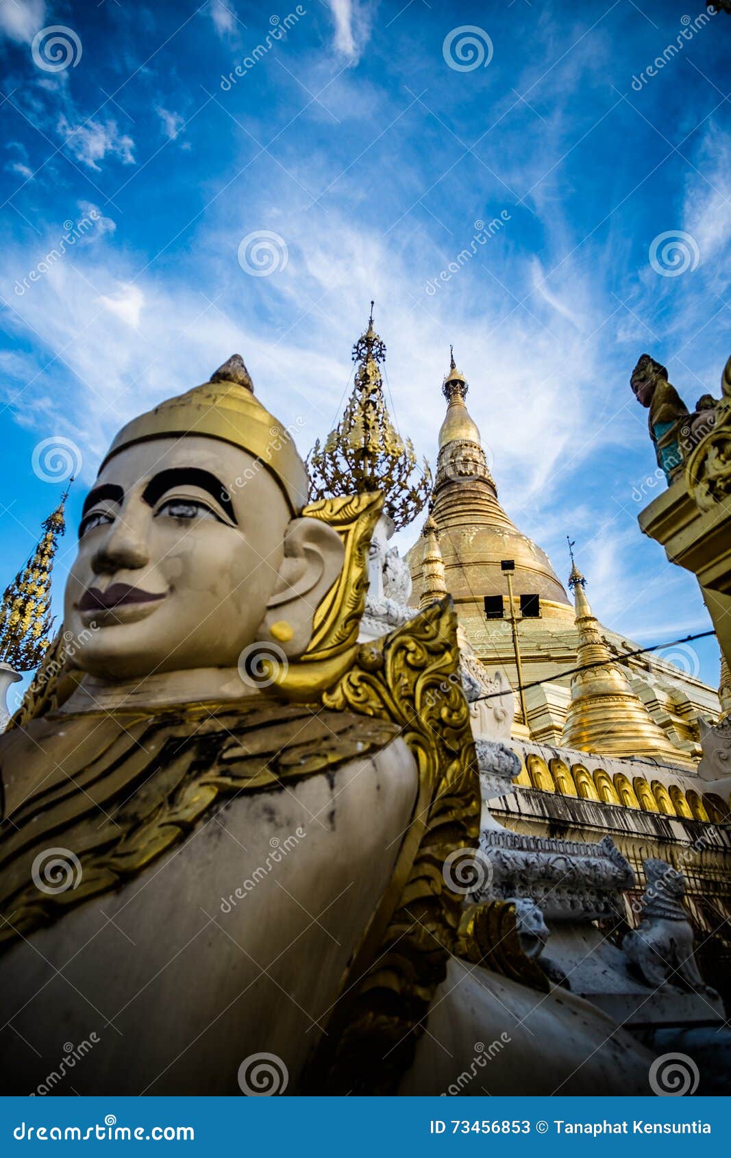 Myanmar Statue stock image. Image of gold, tourism, space - 73456853