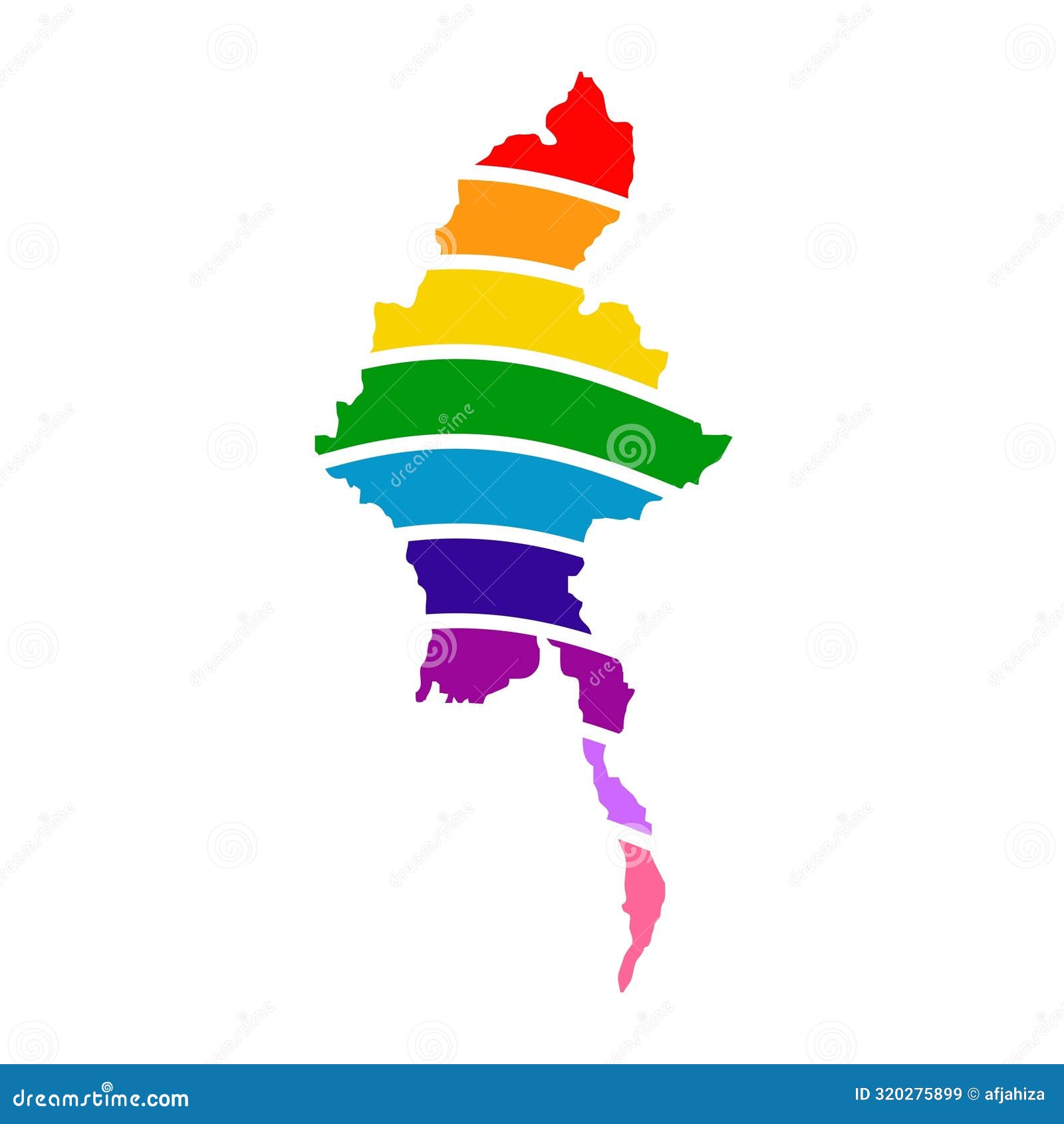 Myanmar Swoosh Silhouette Rainbow Map Stock Vector - Illustration of ...