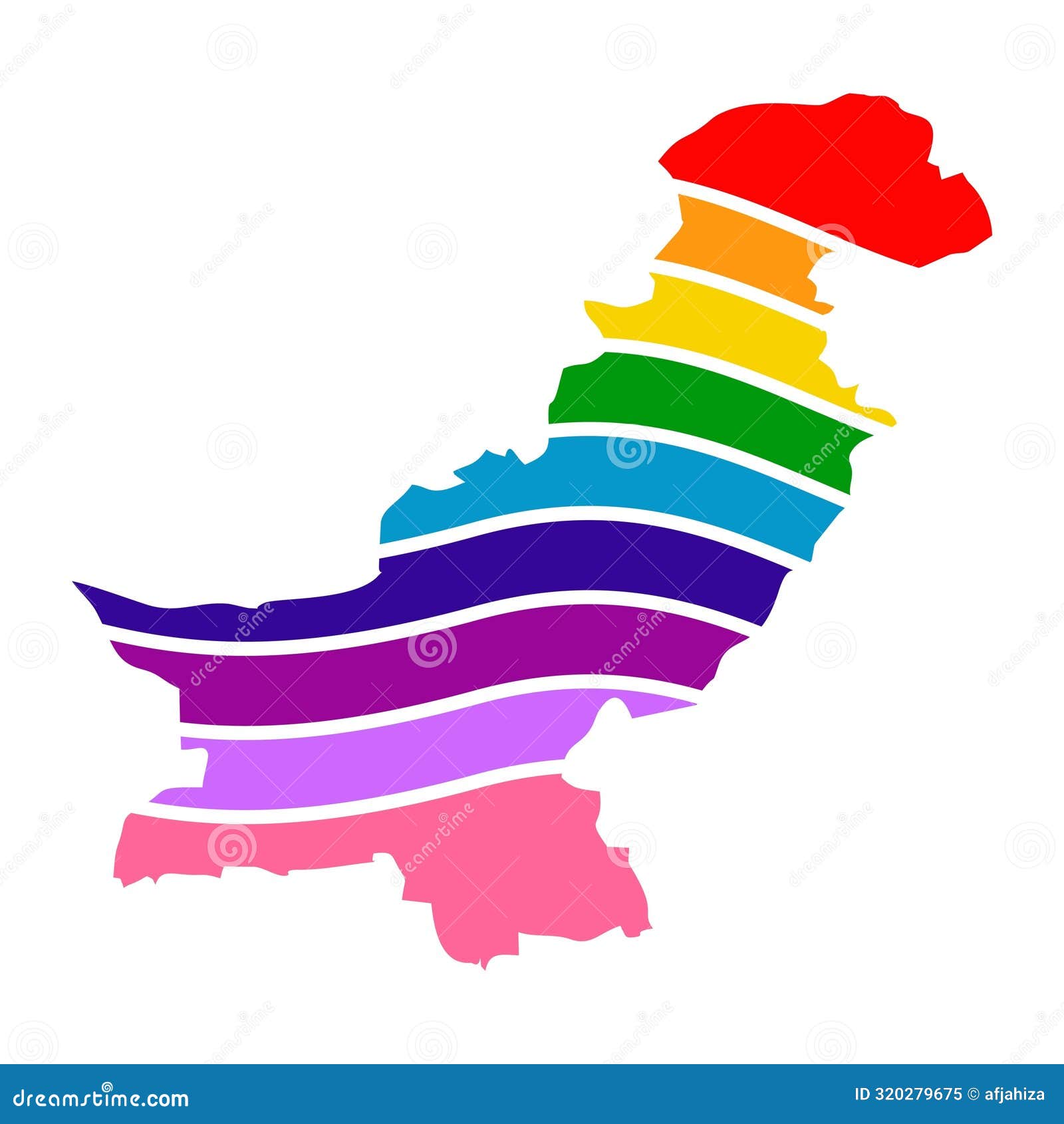 Pakistan Swoosh Silhouette Rainbow Map Cartoon Vector | CartoonDealer ...