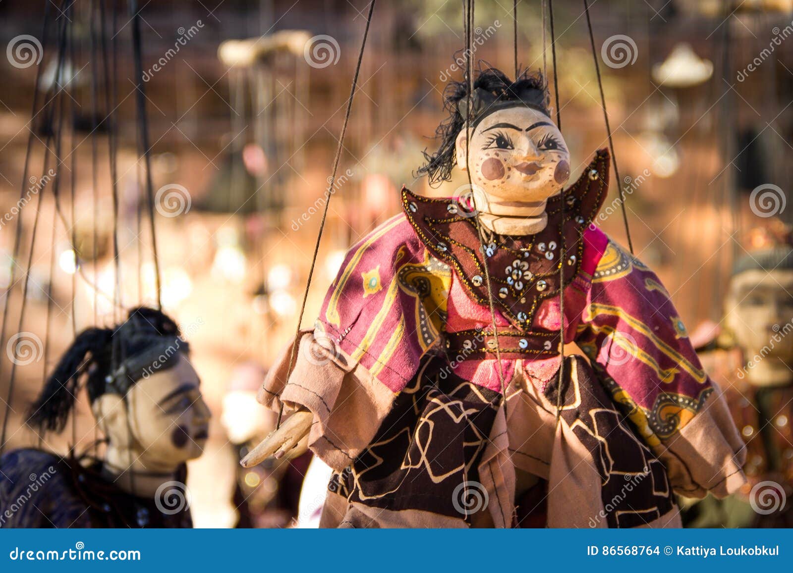 Myanmar Tradition Puppet Souvenir Stock Photo - Image of handmade ...