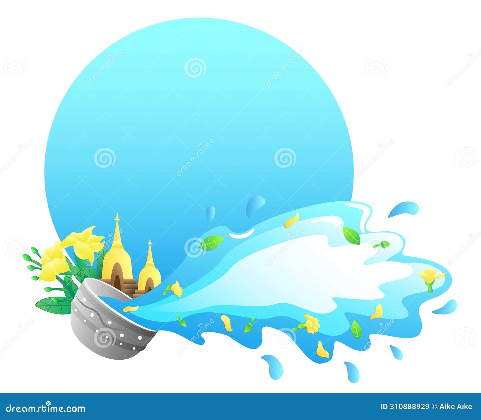 Myanmar Water Festival Illustration Border Vector Stock Vector ...