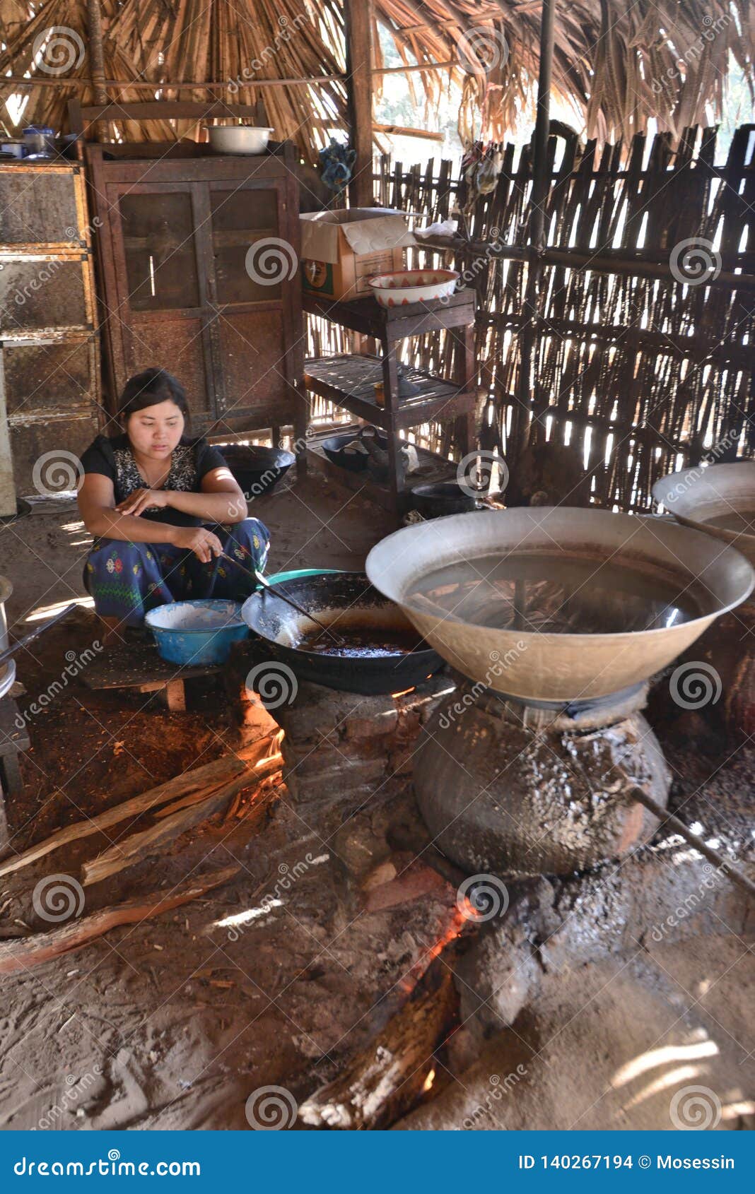 Worker Myanmar Boiling Water Pot Editorial Stock Image - Image of ...
