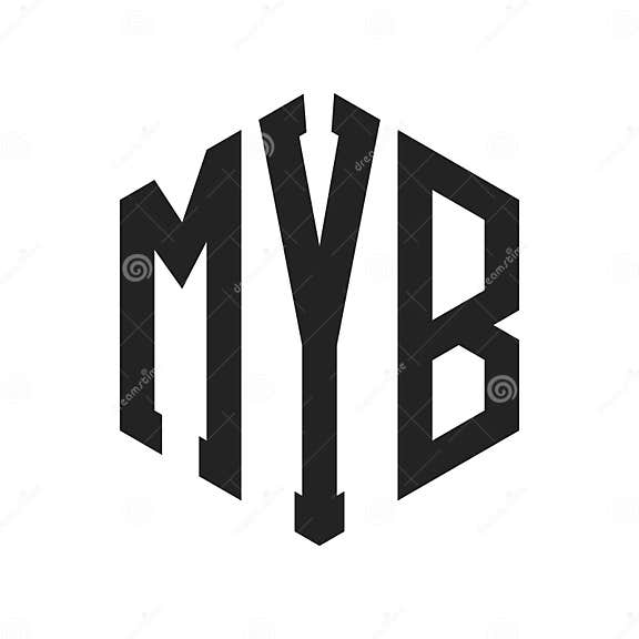 MYB Logo Design. Initial Letter MYB Monogram Logo Using Hexagon Shape ...