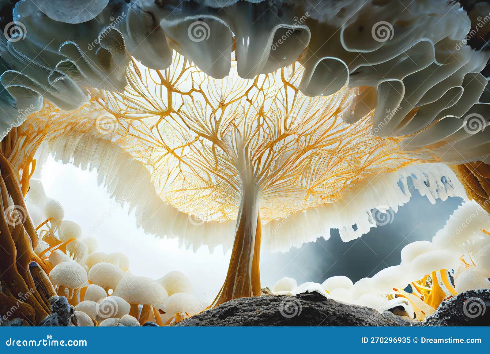 Mycelium network stock image. Image of mushroom, connection - 270296935