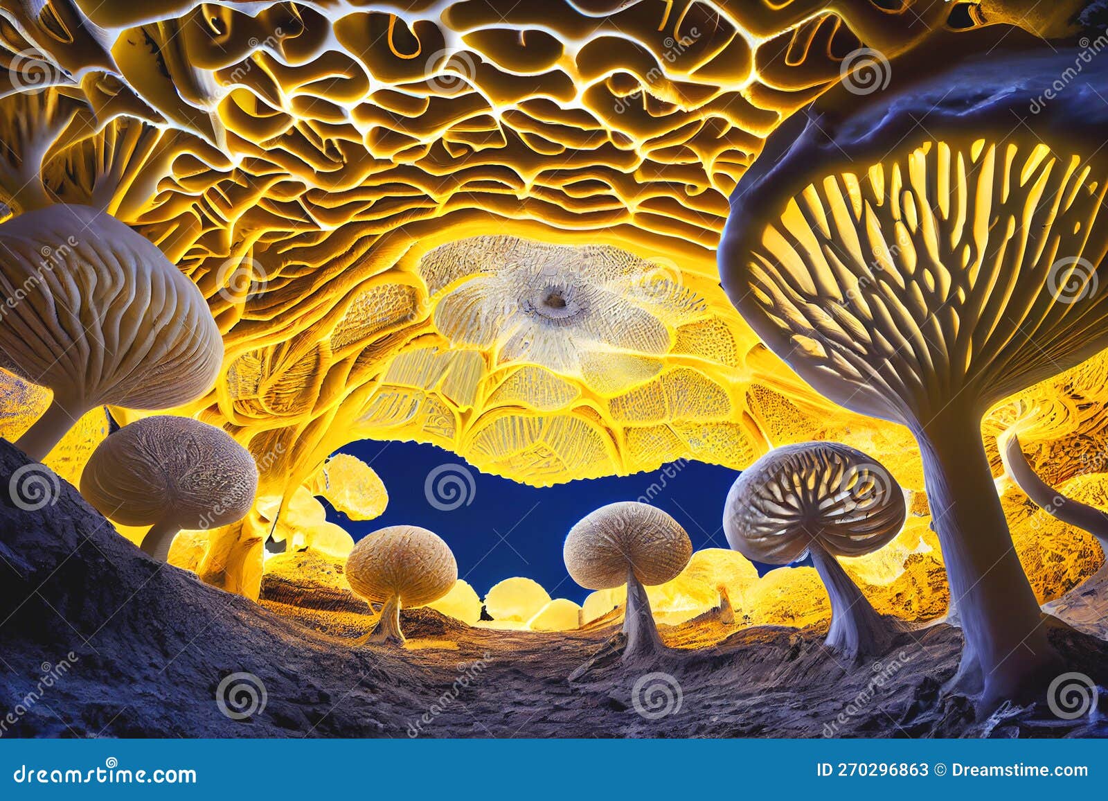 Mycelium network stock image. Image of mushrooms, connection - 270296863