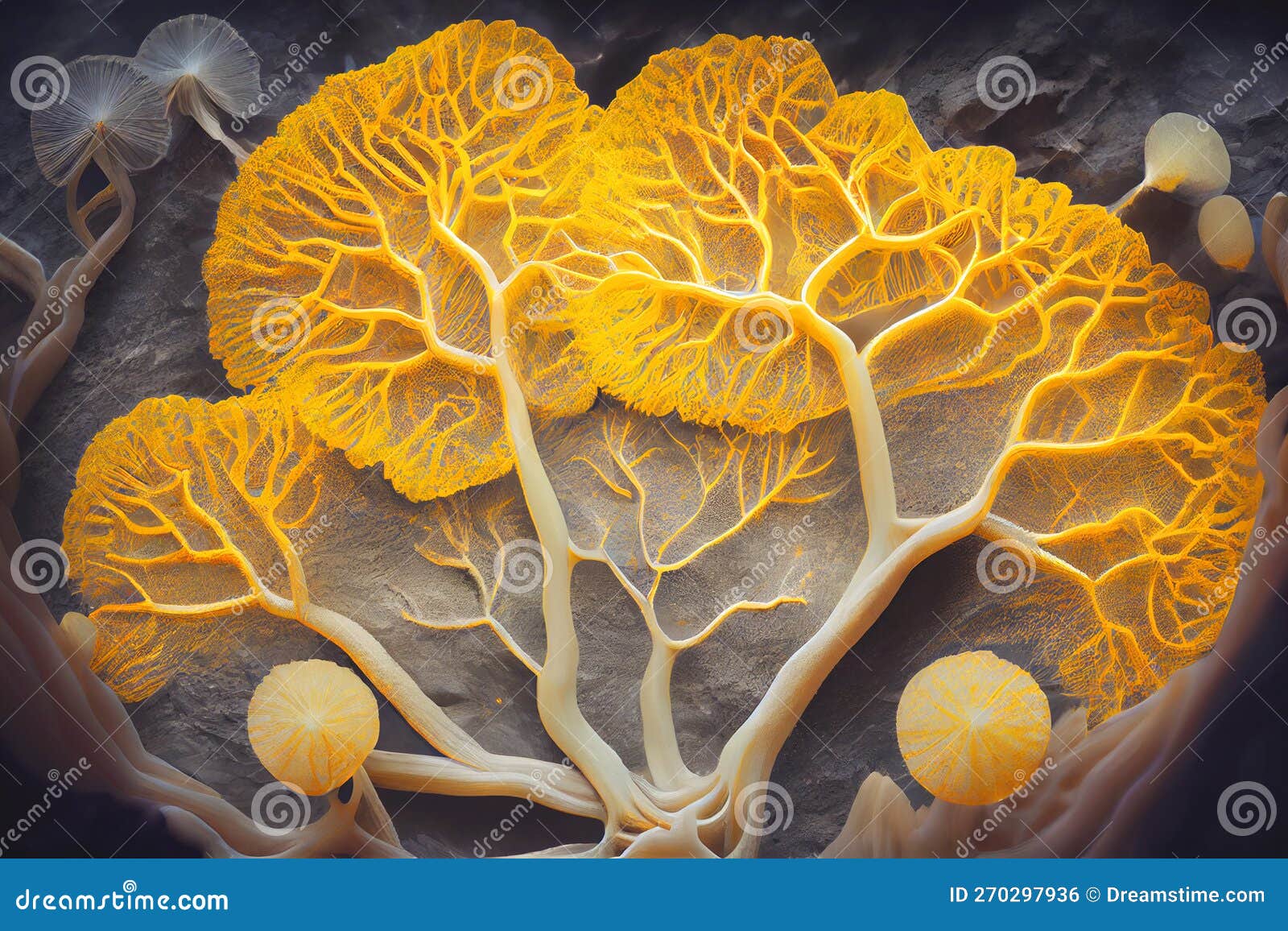 Mycelium network stock photo. Image of connected, white - 270297936