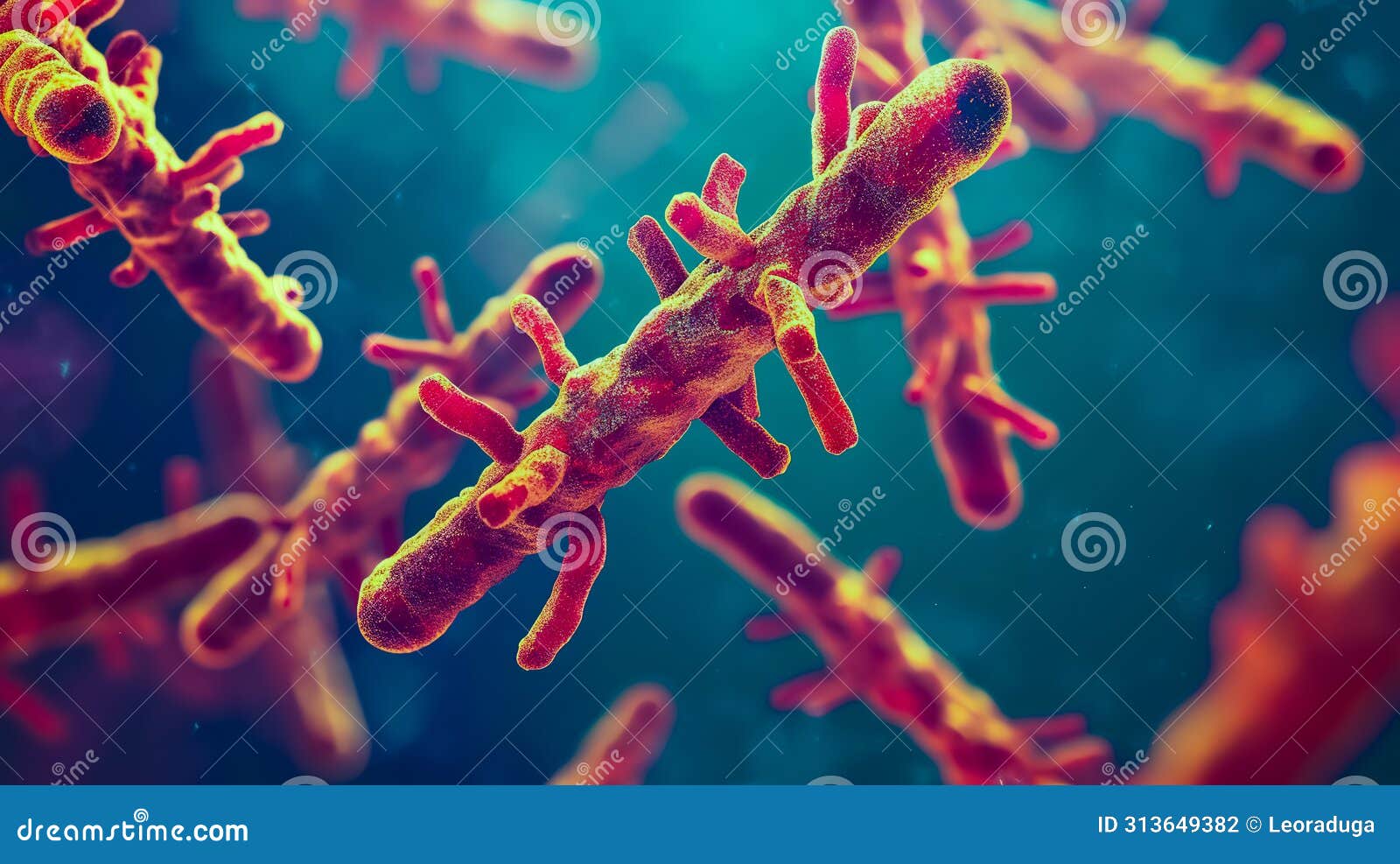 Mycobacterium Tuberculosis Under Microscope. 3d Visualization Stock ...