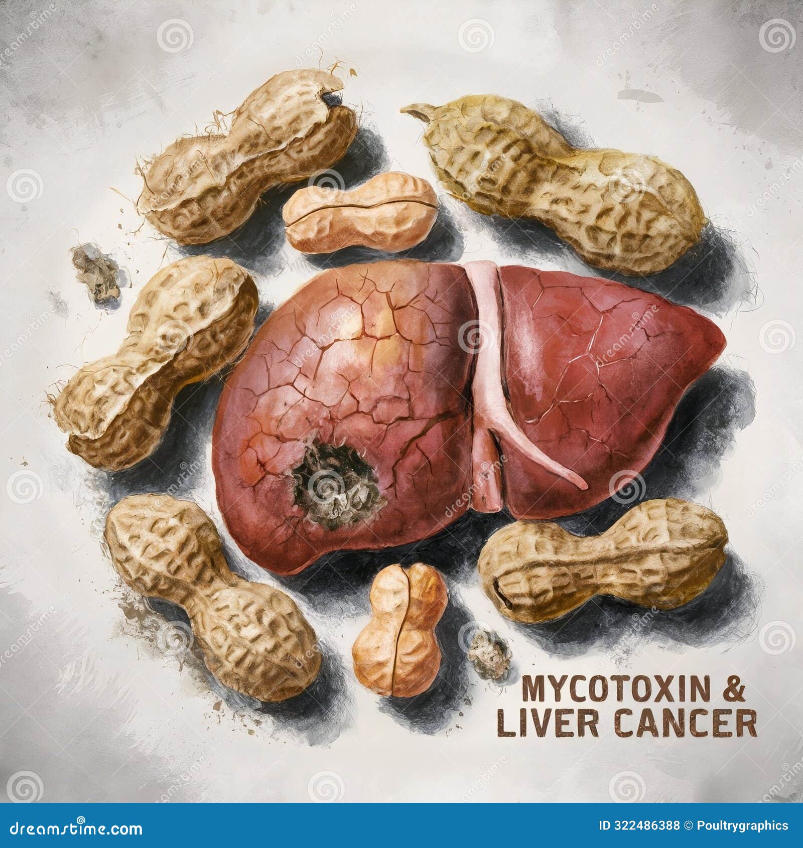 Mycotoxin in Peanut and Liver Cancer Stock Photo - Image of ...