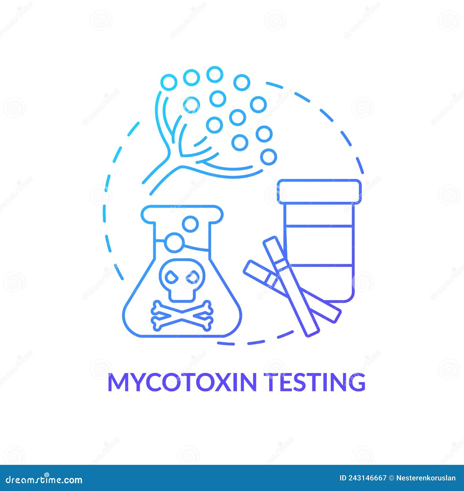 Mycotoxin Testing Blue Gradient Concept Icon Stock Vector ...