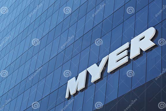 Myer logo on wall editorial photography. Image of logo - 37545312